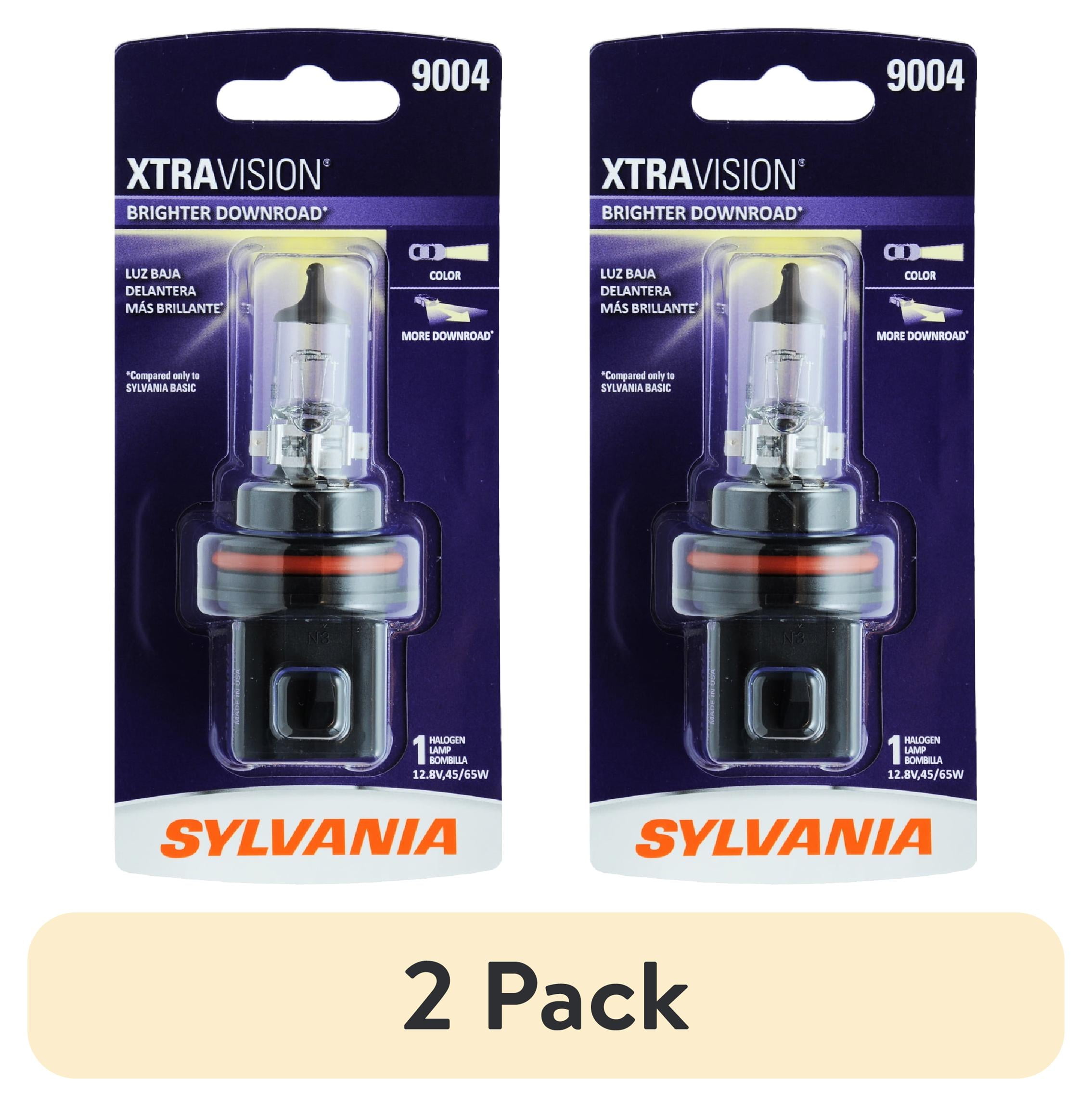 (2 pack) Sylvania 9004 XtraVision Halogen Headlight Bulb, 1 Pack ...