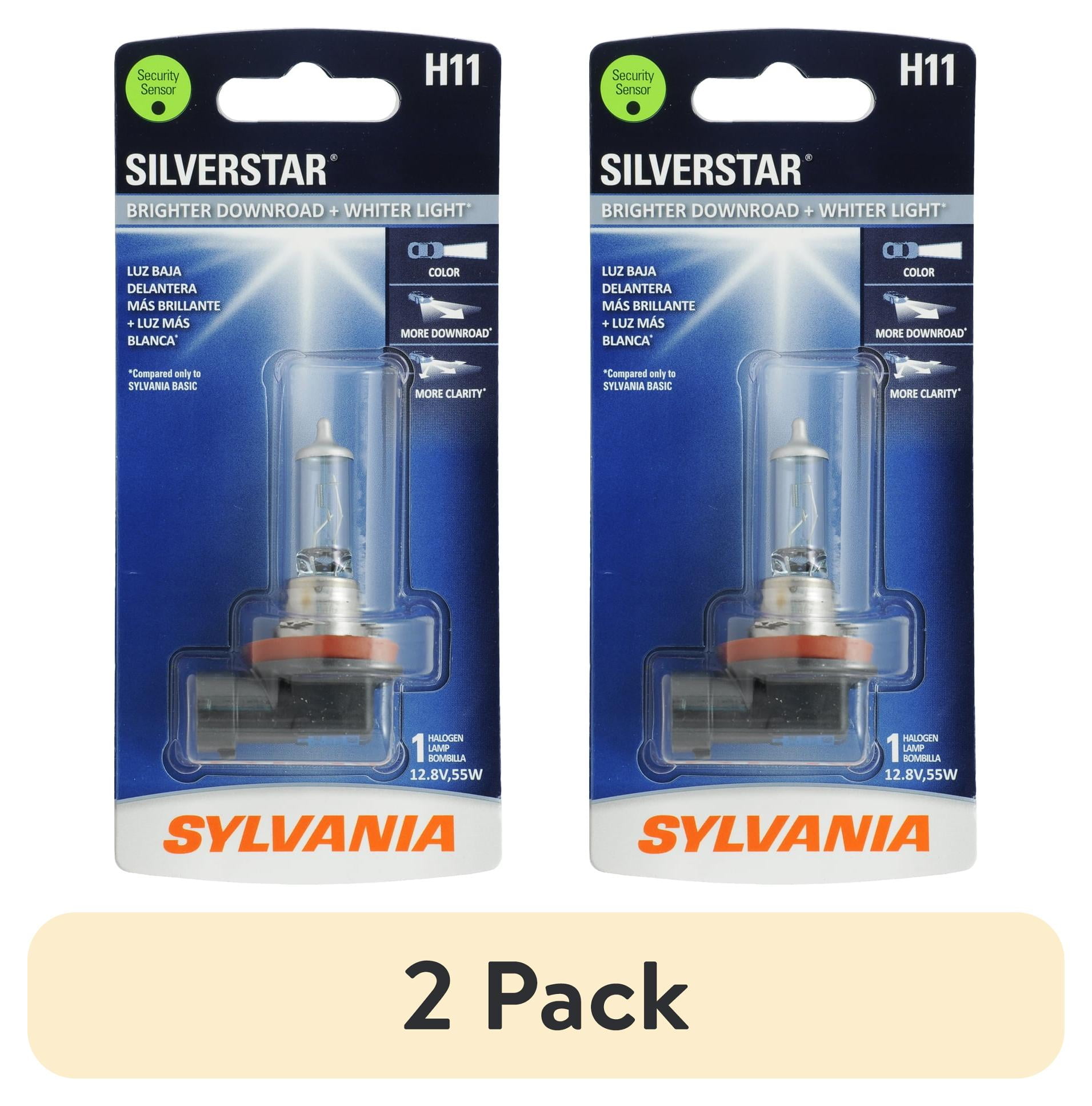 (2 pack) Sylvania H11 SilverStar Halogen Headlight Bulb, 1 Pack ...