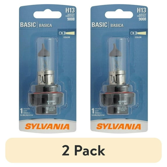 (2 pack) Sylvania H13 Basic Halogen Headlight Bulb, 1 Pack, Compatible ...