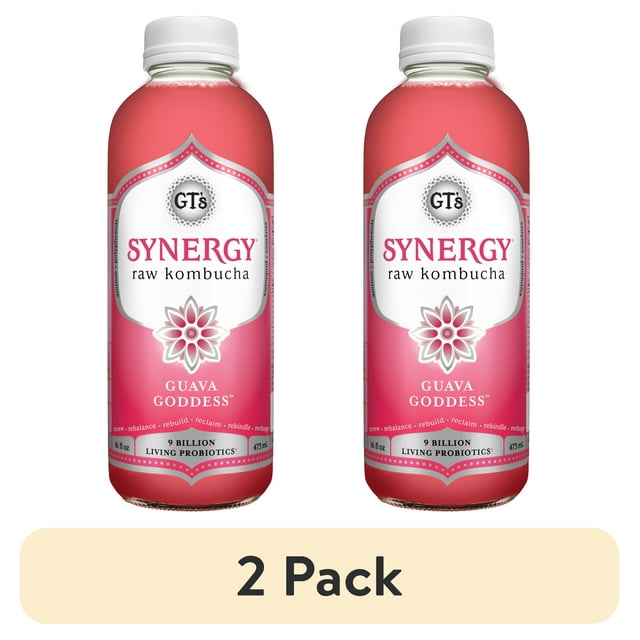 (2 pack) Synergy The Real Kombucha Guava Goddess, 16 fl oz - Walmart.com