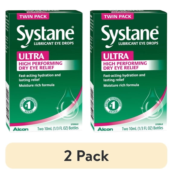 (2 pack) Systane Ultra Dry Eye Care Symptom Relief Eye Drops, Twin Pack ...