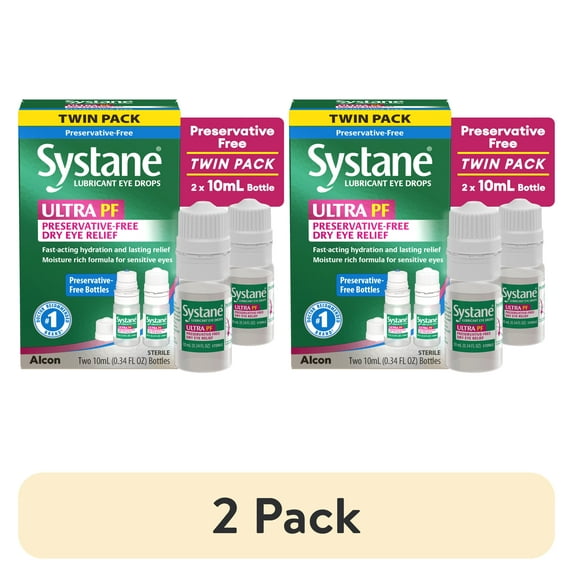 (2 pack) Systane Ultra Preservative Free Liquid Eye Drops for Dry Eye ...