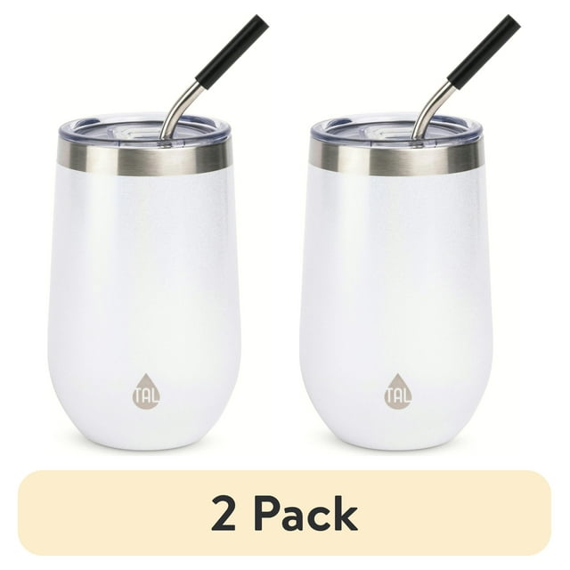 (2 pack) TAL Stainless Steel Wine Tumbler 16 fl oz, White - Walmart.com