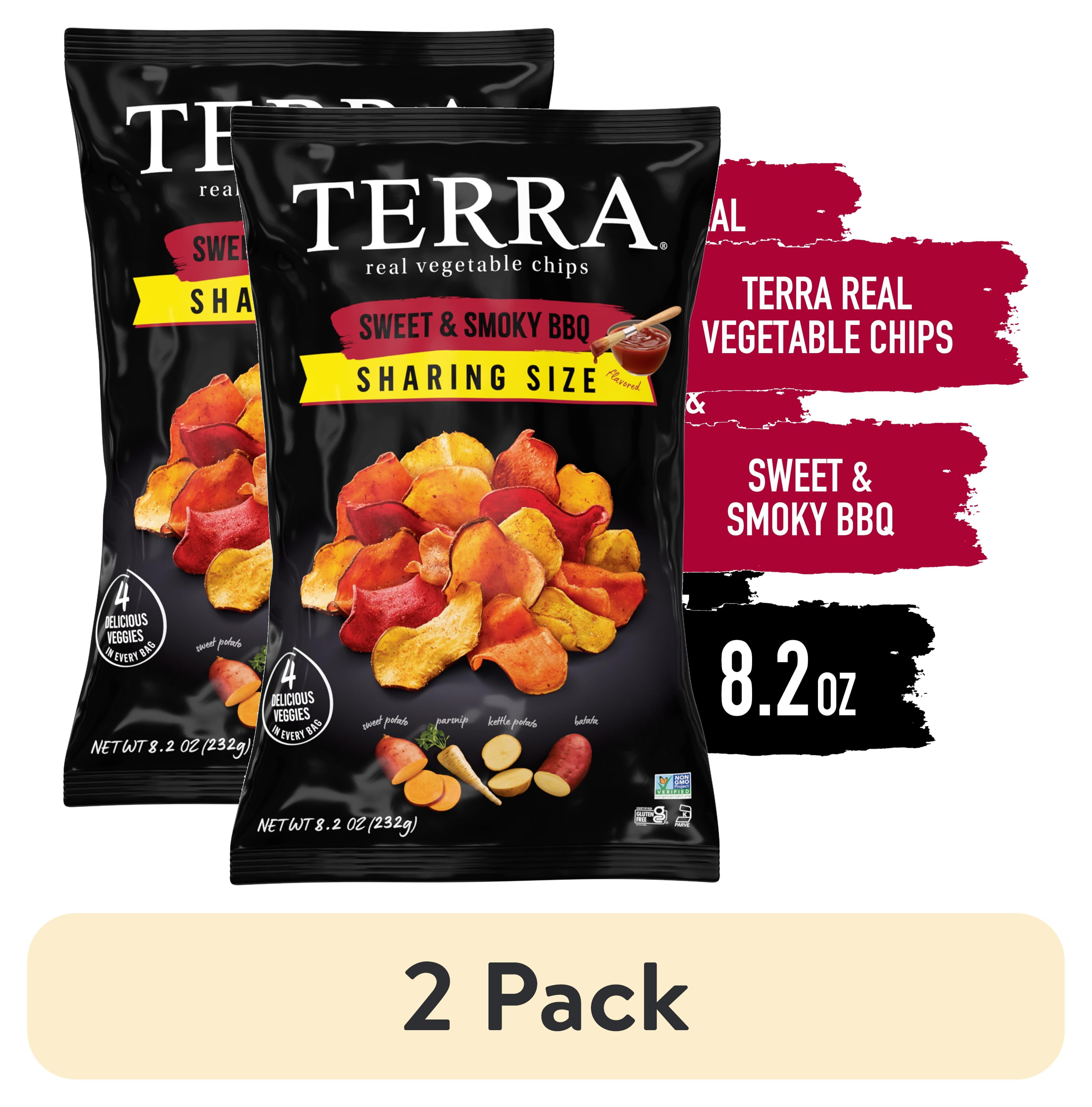 (2 pack) TERRA Sweet & Smoky BBQ Vegetable Snack Chips, Sharing Size, 8 ...