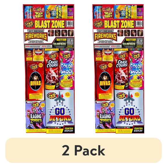 (2 pack) TNT Fireworks Blast Zone Ground Based Fountain Assortment ...