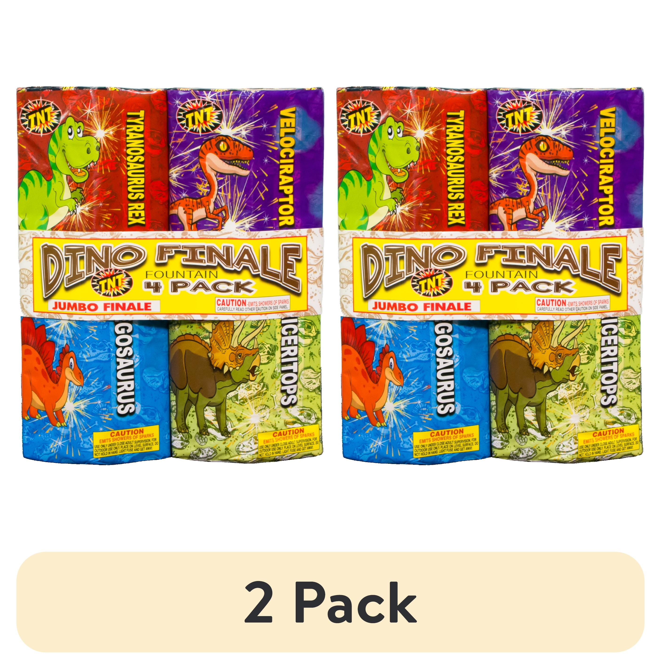 (2 pack) TNT Fireworks, Dino Finale 4 Pack , Ground Based Fountains ...