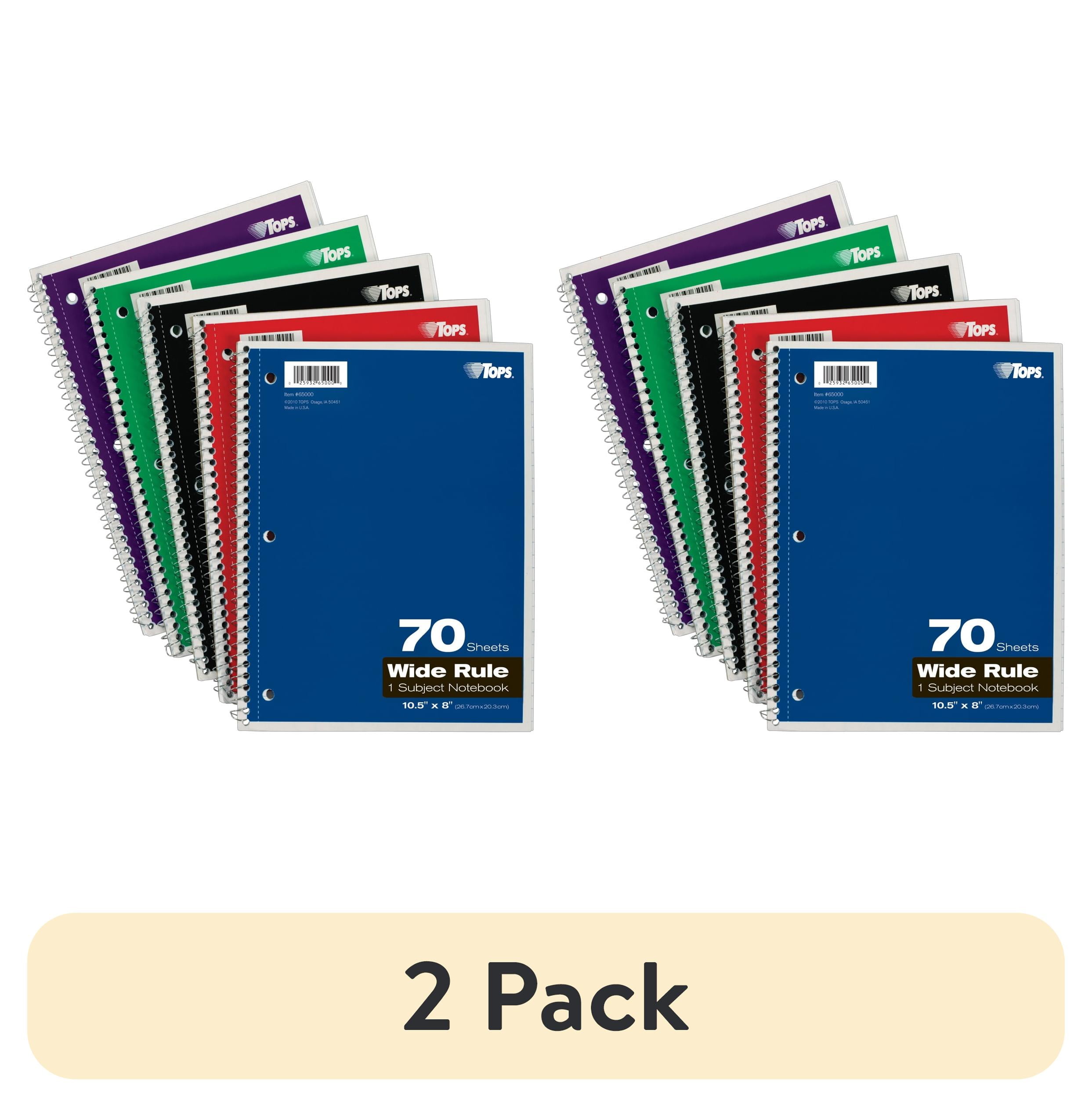 (2 pack) TOPS BINESS FORMS Wirebound 1-Subject Notebook, Wide Rule, 70 ...