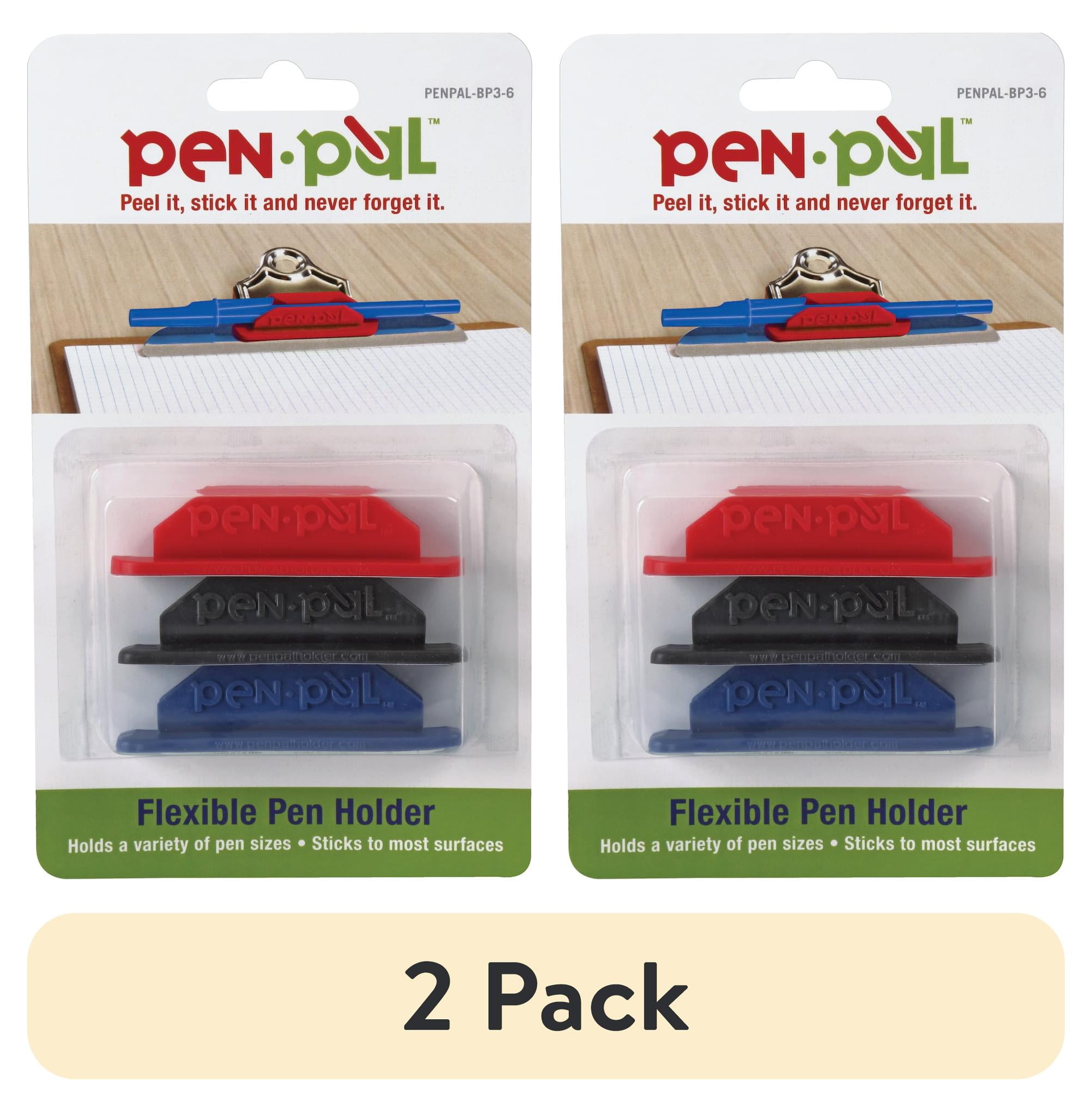 (2 pack) TOPS Pen Pal Flexible Pen Holders, Rubber Material, Assorted Colors, Pack of 3 ...
