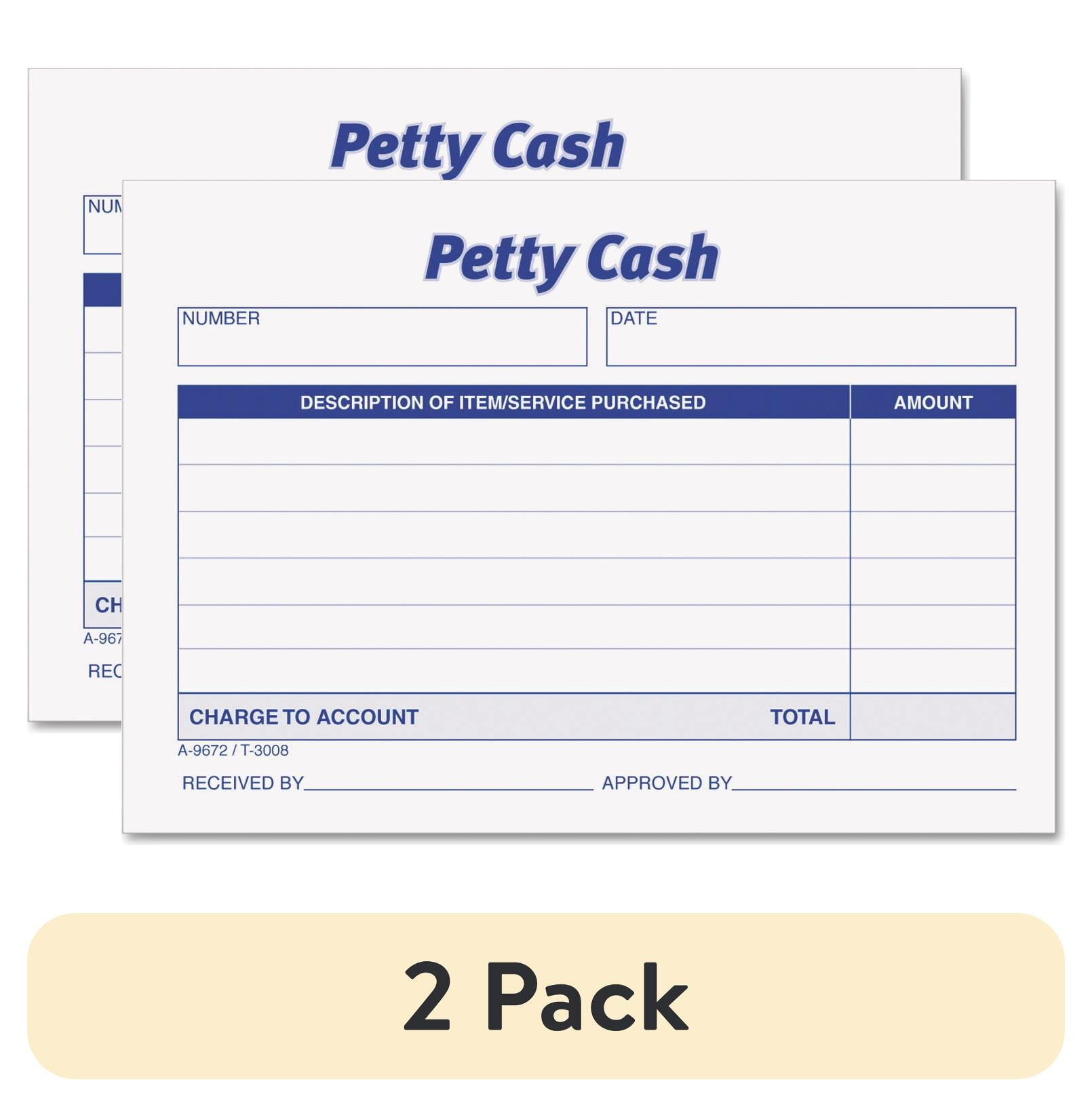 (2 pack) TOPS Received of Petty Cash Slips, 3.5 x 5, 1/Page, 50/Pad, 12 ...