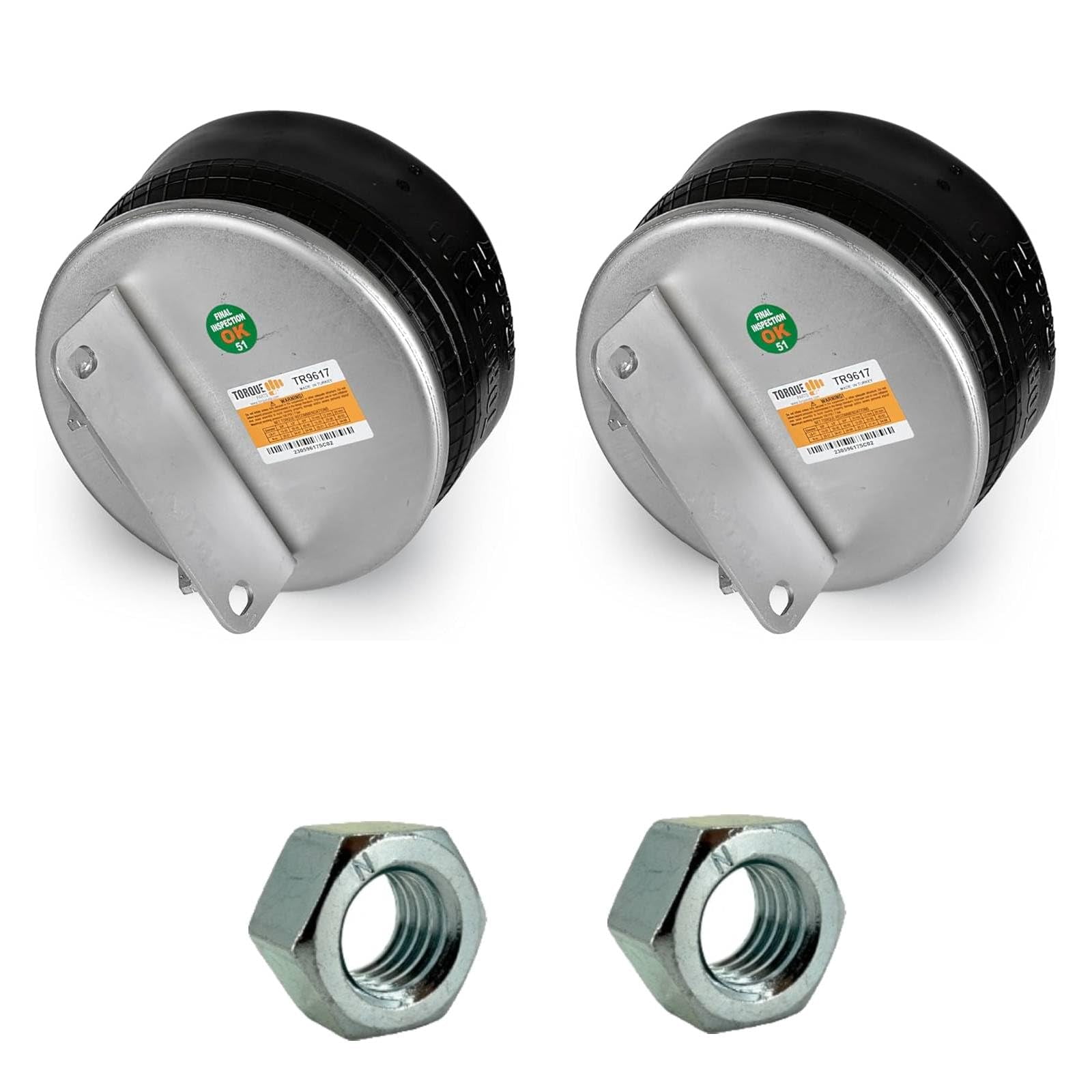 2 pack of TORQUE Air Spring Bag w/Hardware Kit for Kenworth Trucks (Replaces Firestone 9617, W01 ...