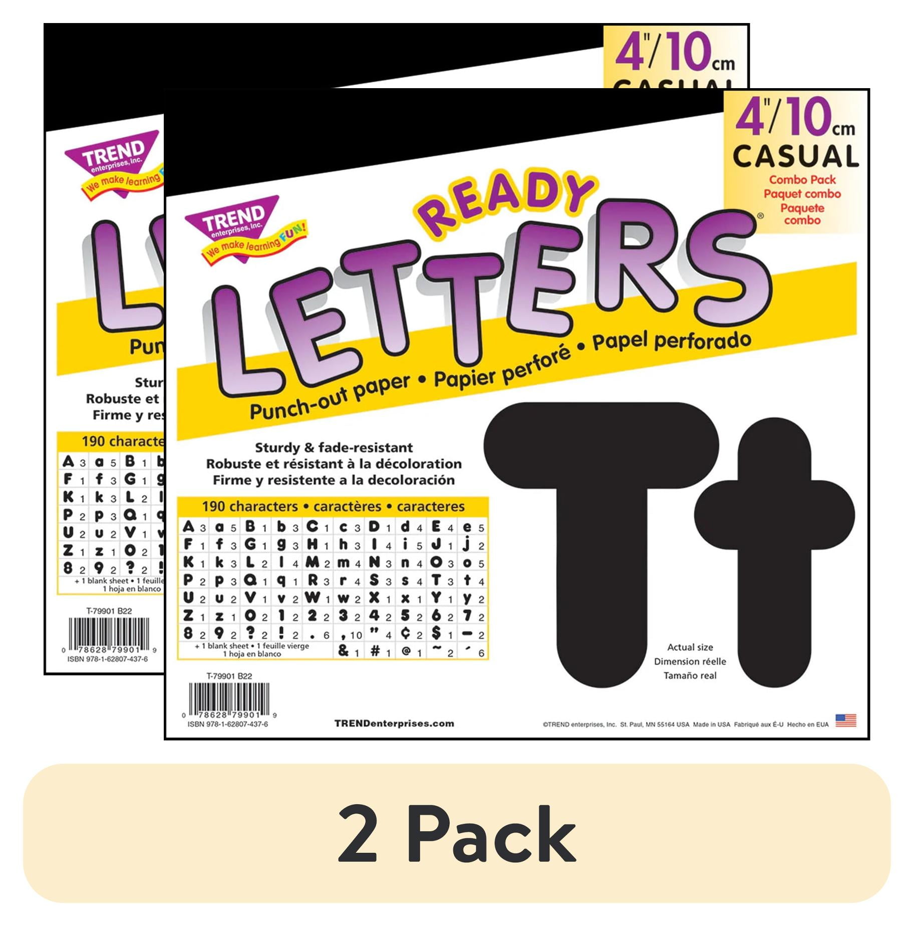 (2 pack) TREND Ready Letters Casual Combo Set, Black, 4"h, 182/Set ...