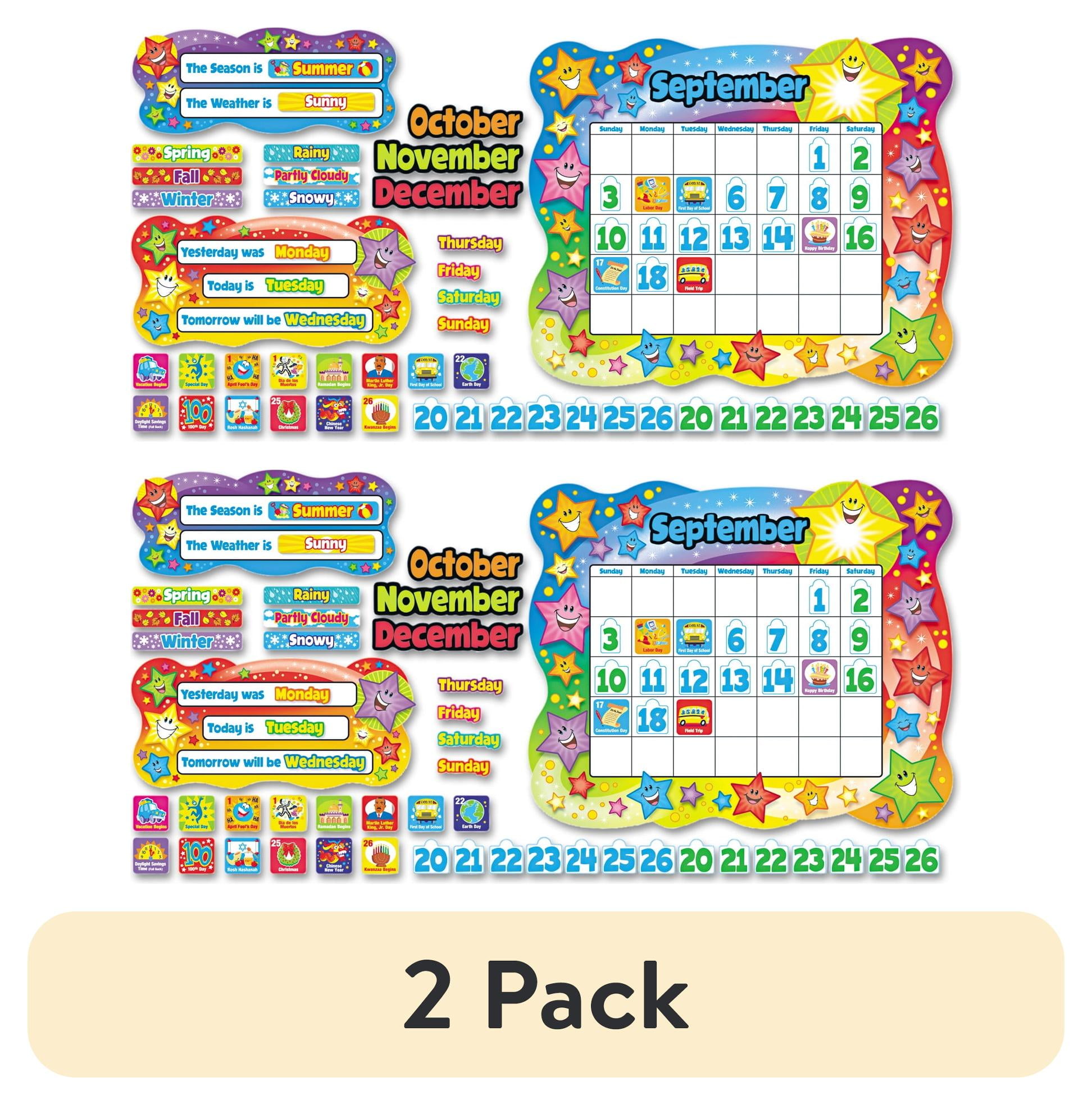 (2 pack) TREND Star Calendar Bulletin Board Decorations, Multicolor ...