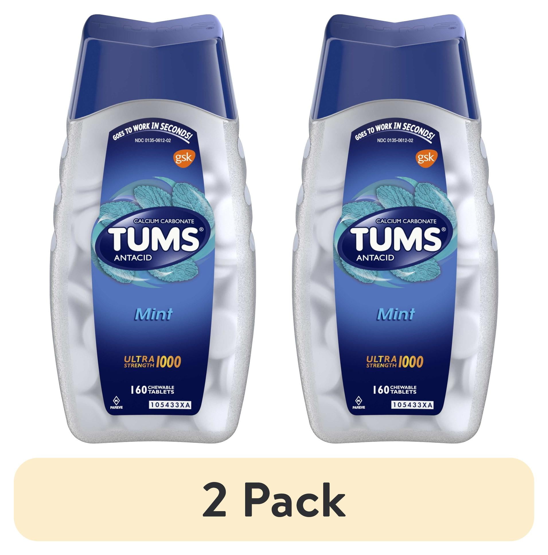 (2 pack) TUMS Antacid Chewable Tablets, Ultra Strength for Heartburn ...