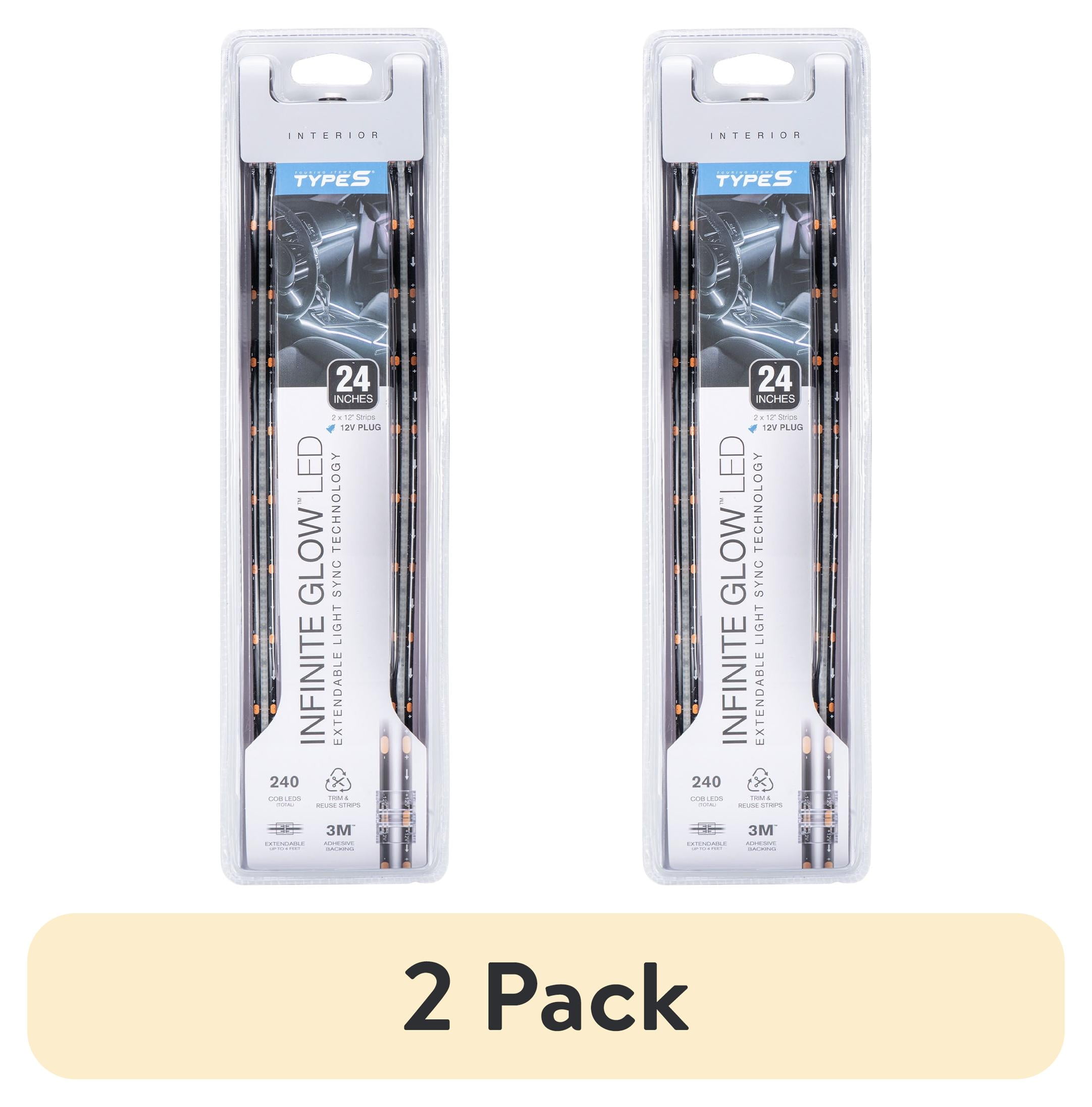 (2 pack) TYPE S - Infinite Glow White LED Ambient Lighting - Car LED ...