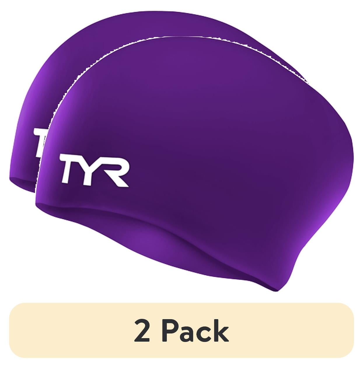 TYR Adult Wrinkle-Free Silicone Swim Cap for Long Hair, 2 Pack ...