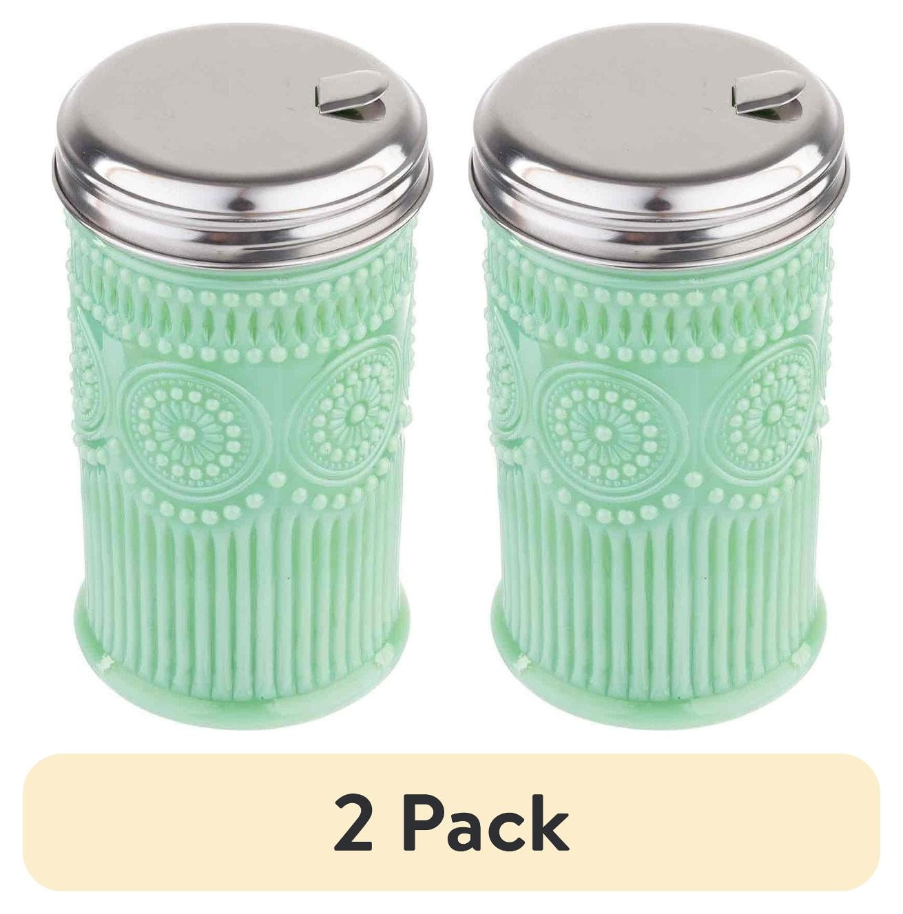 (2 pack) Tablecraft Jadeite Glass Collection 10 oz Sugar Shaker with ...