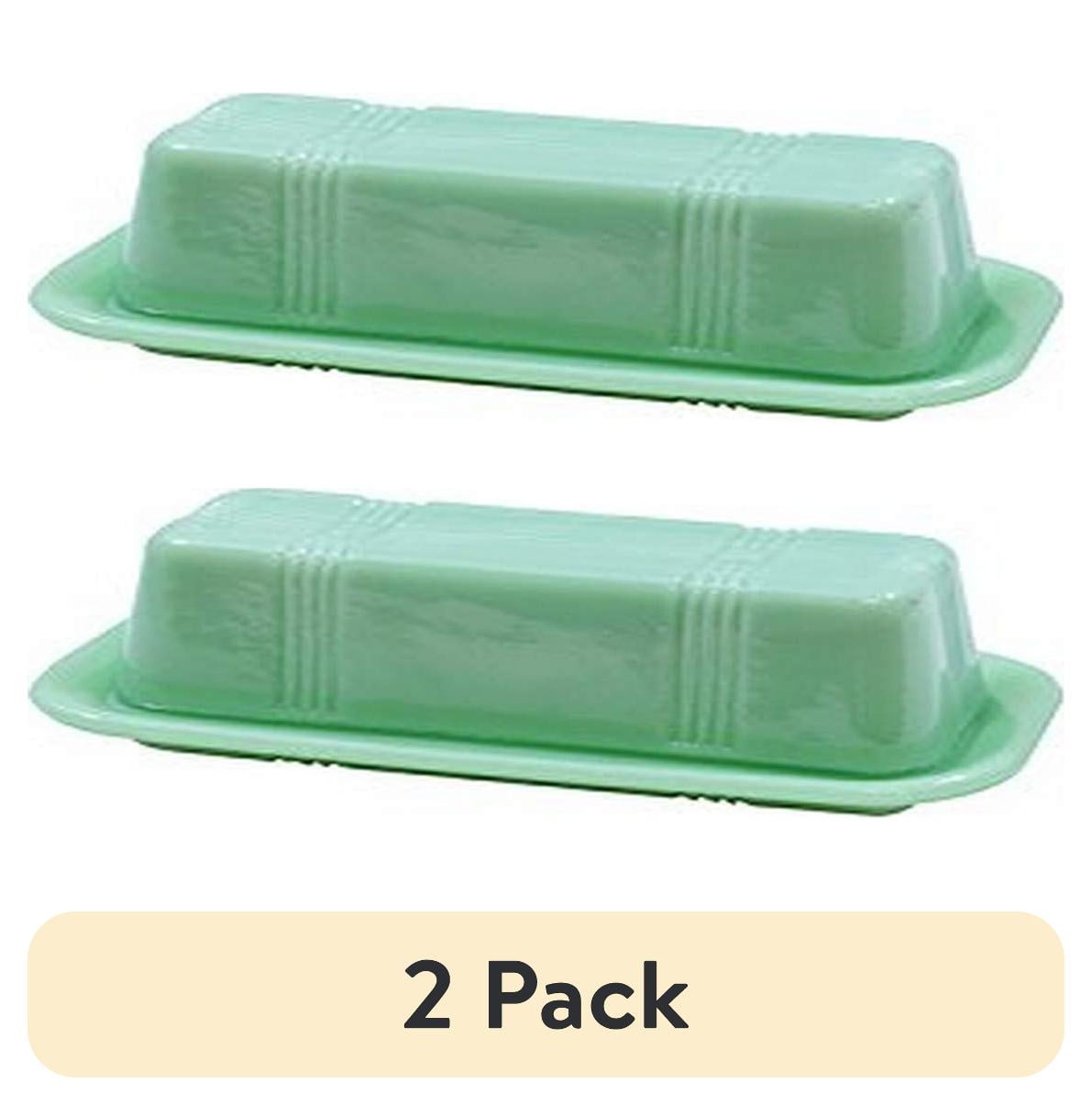 (2 pack) Tablecraft Jadeite Glass Collection(TM) Butter Dish, 6.75 x 3.25 x 2.25" - Walmart.com