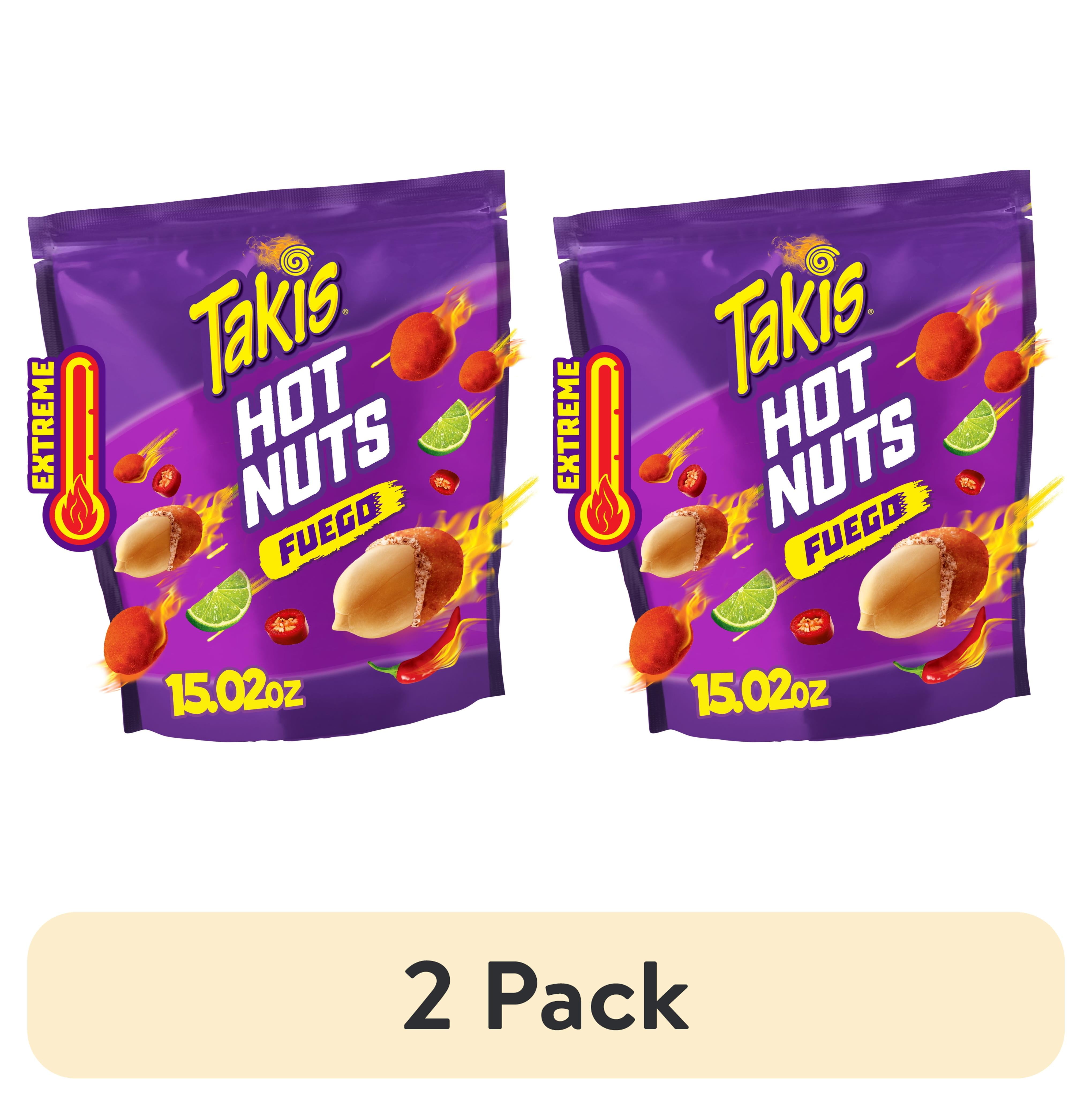(2 pack) Takis Fuego Hot Nuts 15.02 oz Sharing Size Resealable Bag, Hot ...