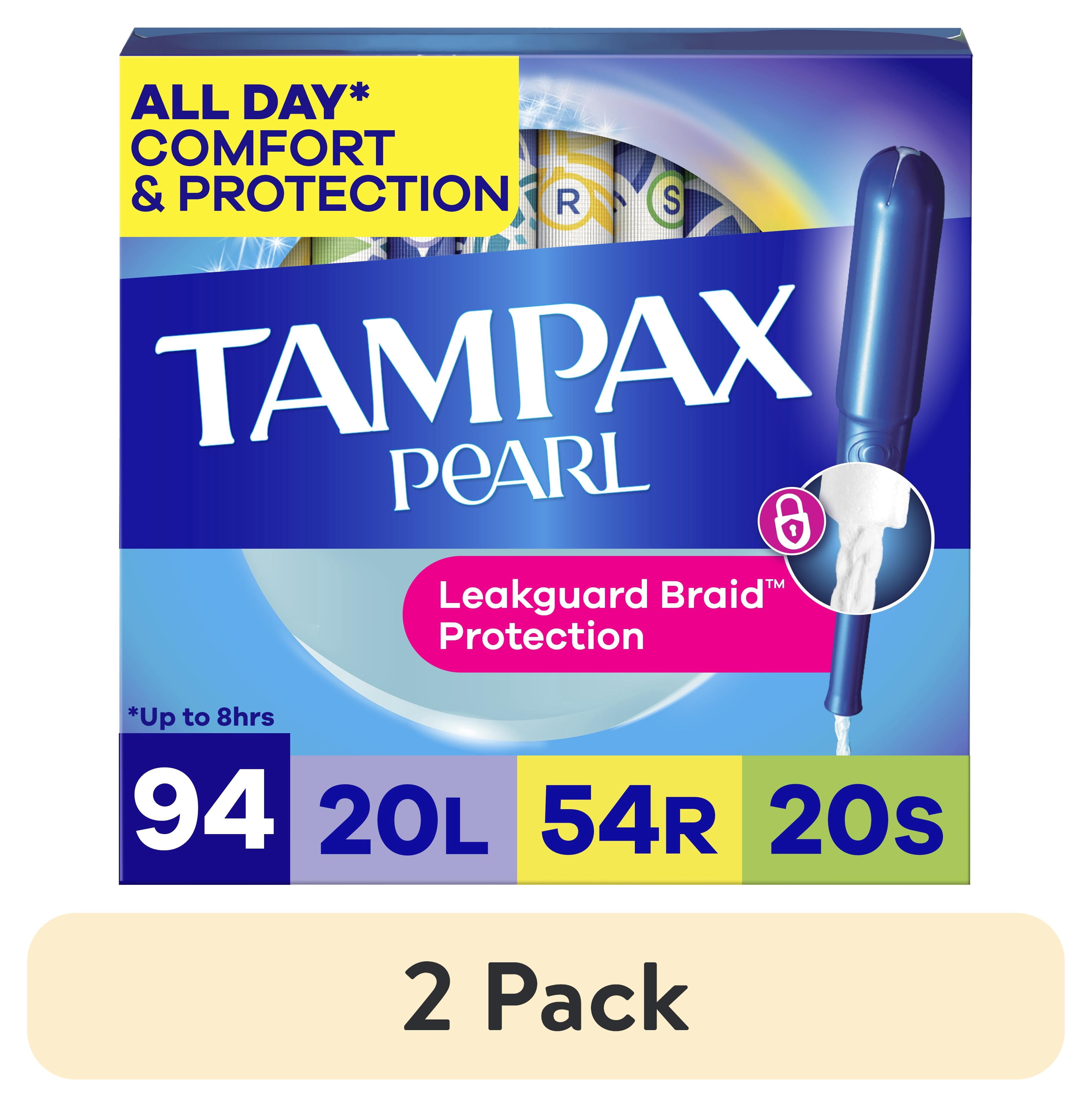 (2 pack) Tampax Pearl Tampons Trio Multipack with LeakGuard Braid ...