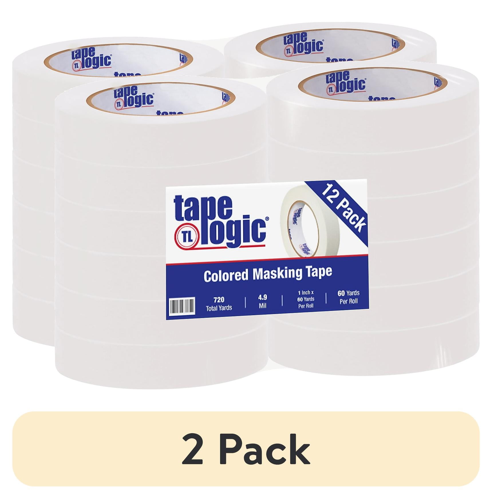 (2 pack) Tape Logic® Color Masking Tape, 3" Core, 1" x 180', White ...