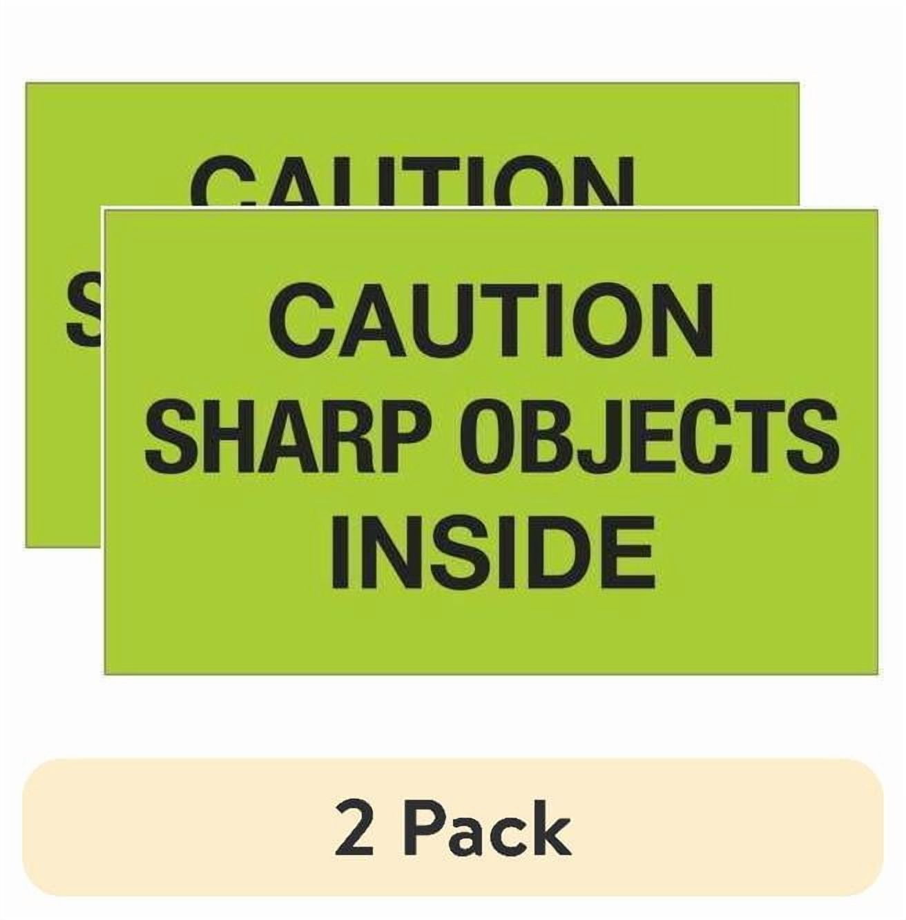 (2 pack) Tape Logic Label,Caution Sharp Objects Inside,3x5" DL1126 ...