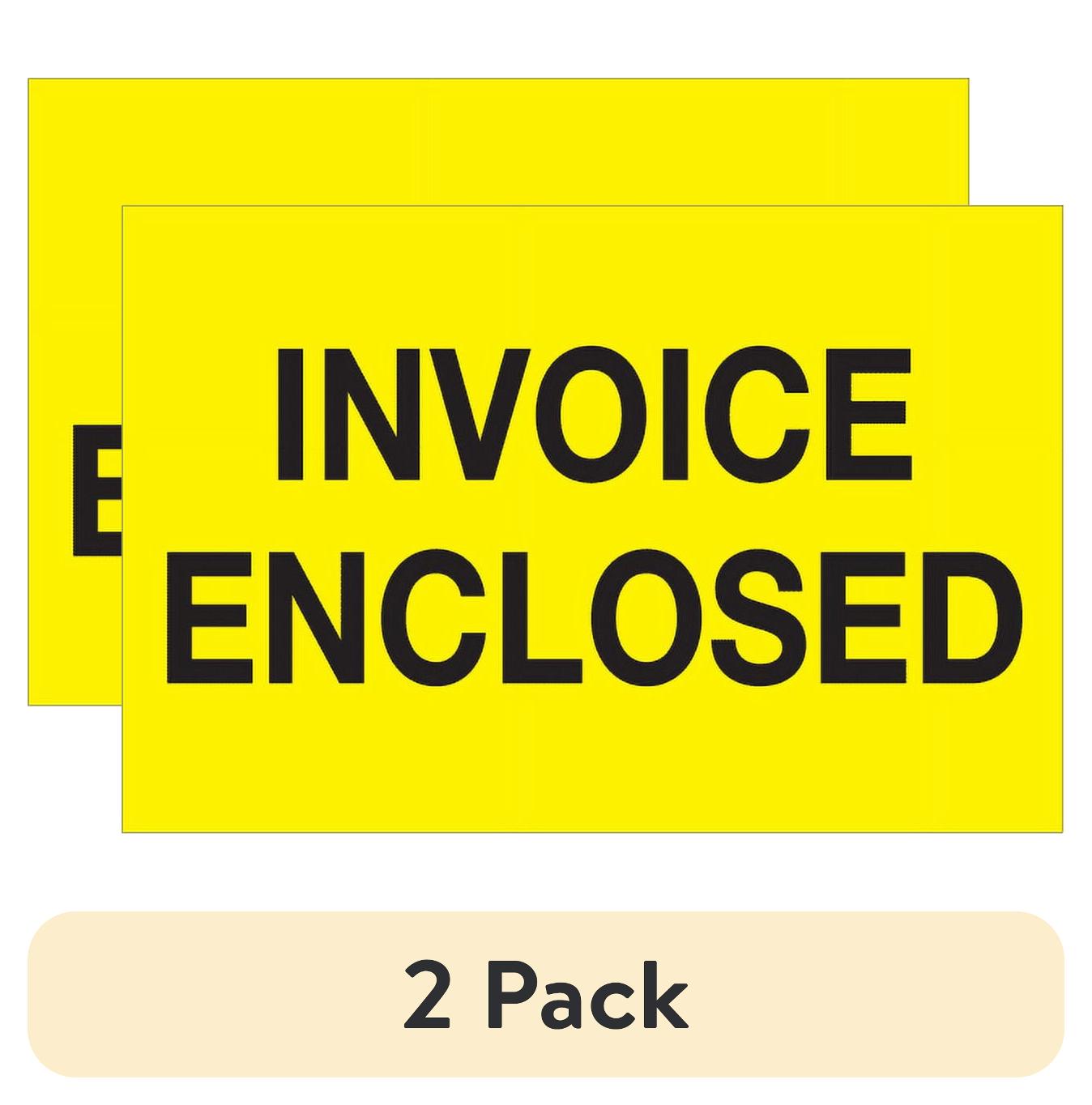 (2 pack) Tape Logic DL1204 2 x 3 in. - Invoice Enclosed Fluorescent ...