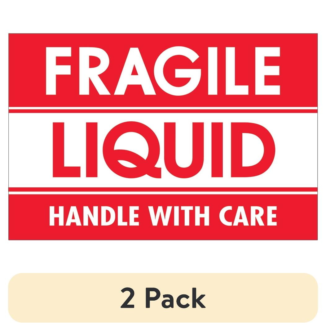 (2 pack) Tape Logic DL2165 2 x 3 in. - Fragile - Liquid - Handle with ...