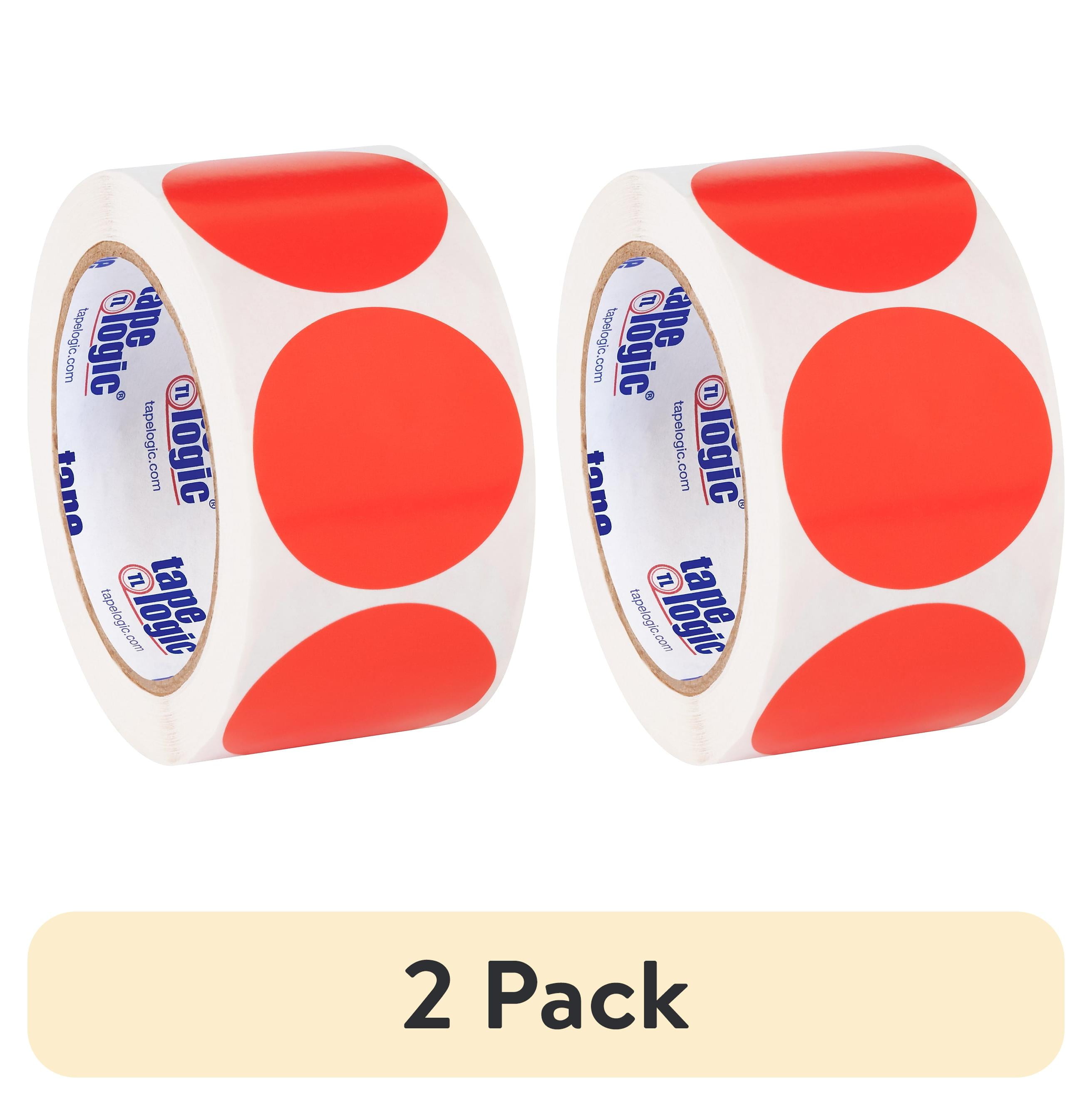 (2 pack) Tape Logic Inventory Circle Labels 2" Fluorescent Red 500/Roll ...