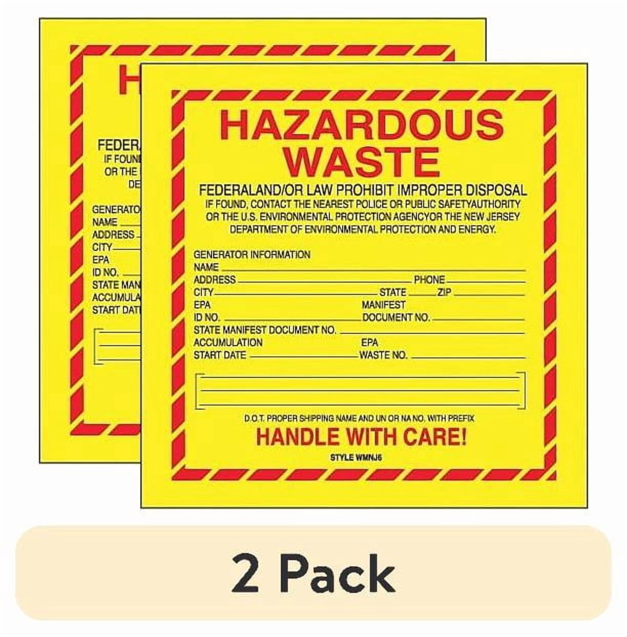 (2 pack) Box Partners Labels,Hazardous Waste-New Jersey,6x6,500/RL ...