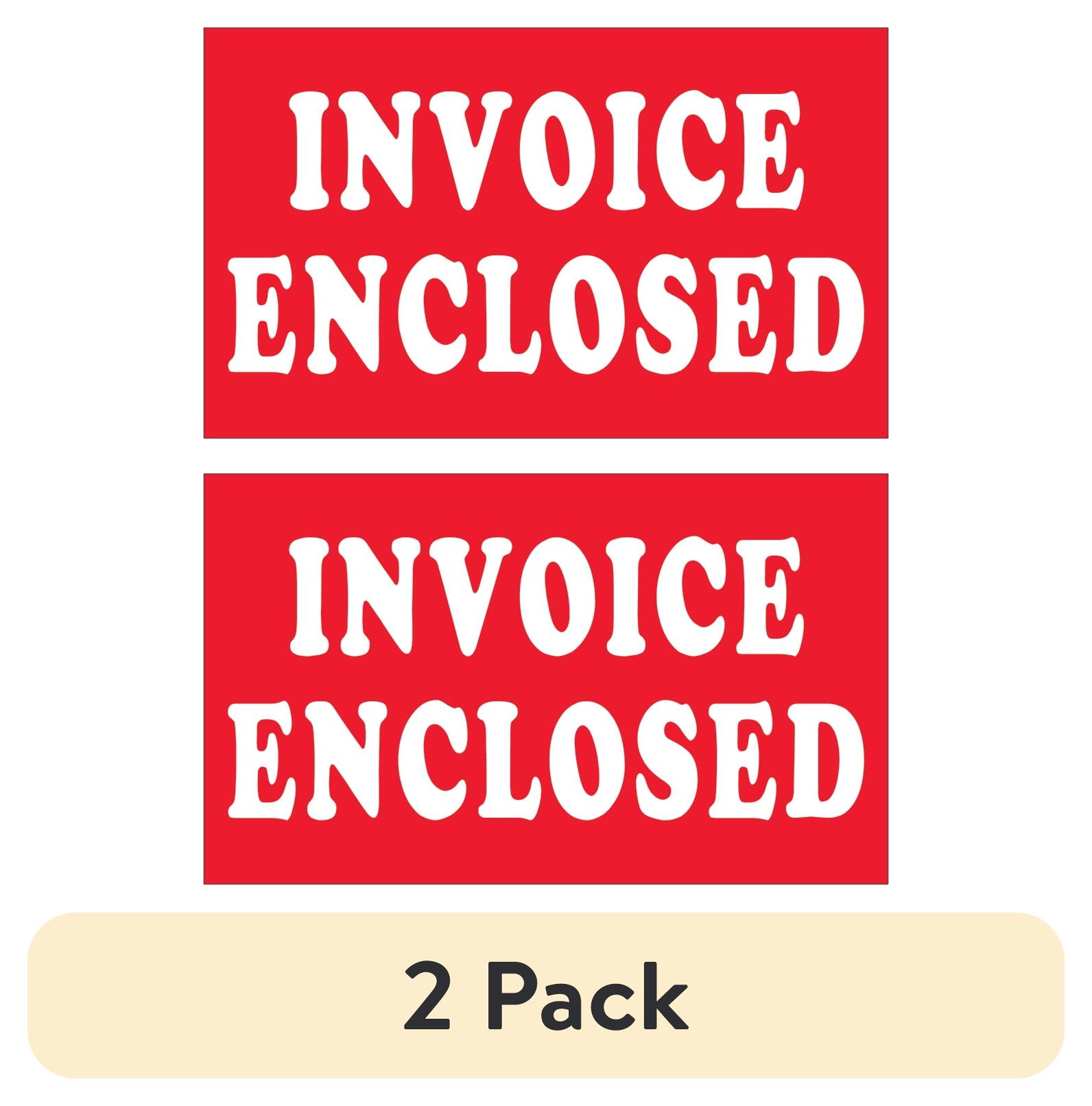 (2 pack) Tape Logic Labels "Invoice Enclosed" 3" x 5" Red/White 500 ...