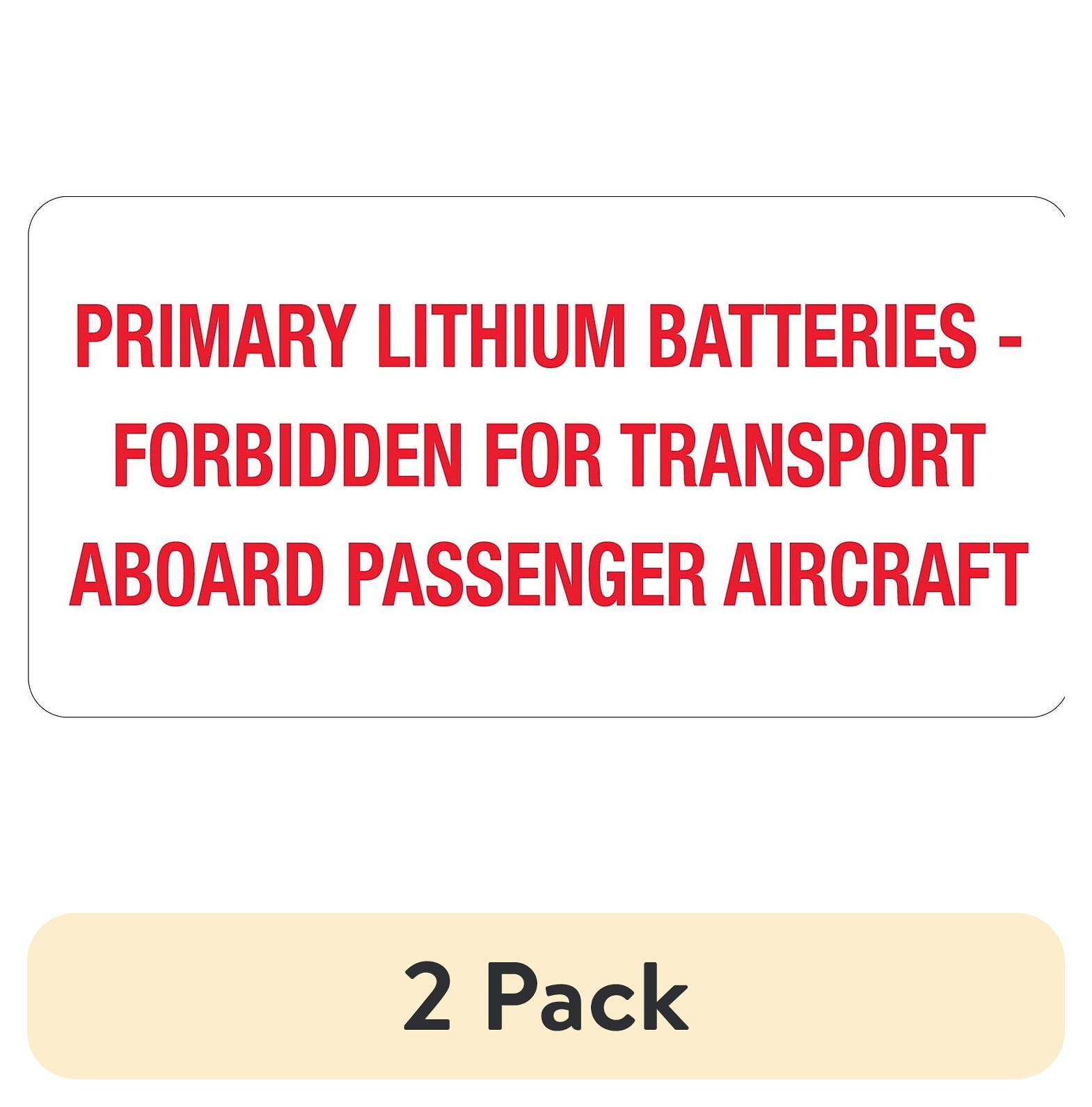 (2 pack) Tape Logic Labels "Primary Lithium Batteries" 2" x 4" Red ...