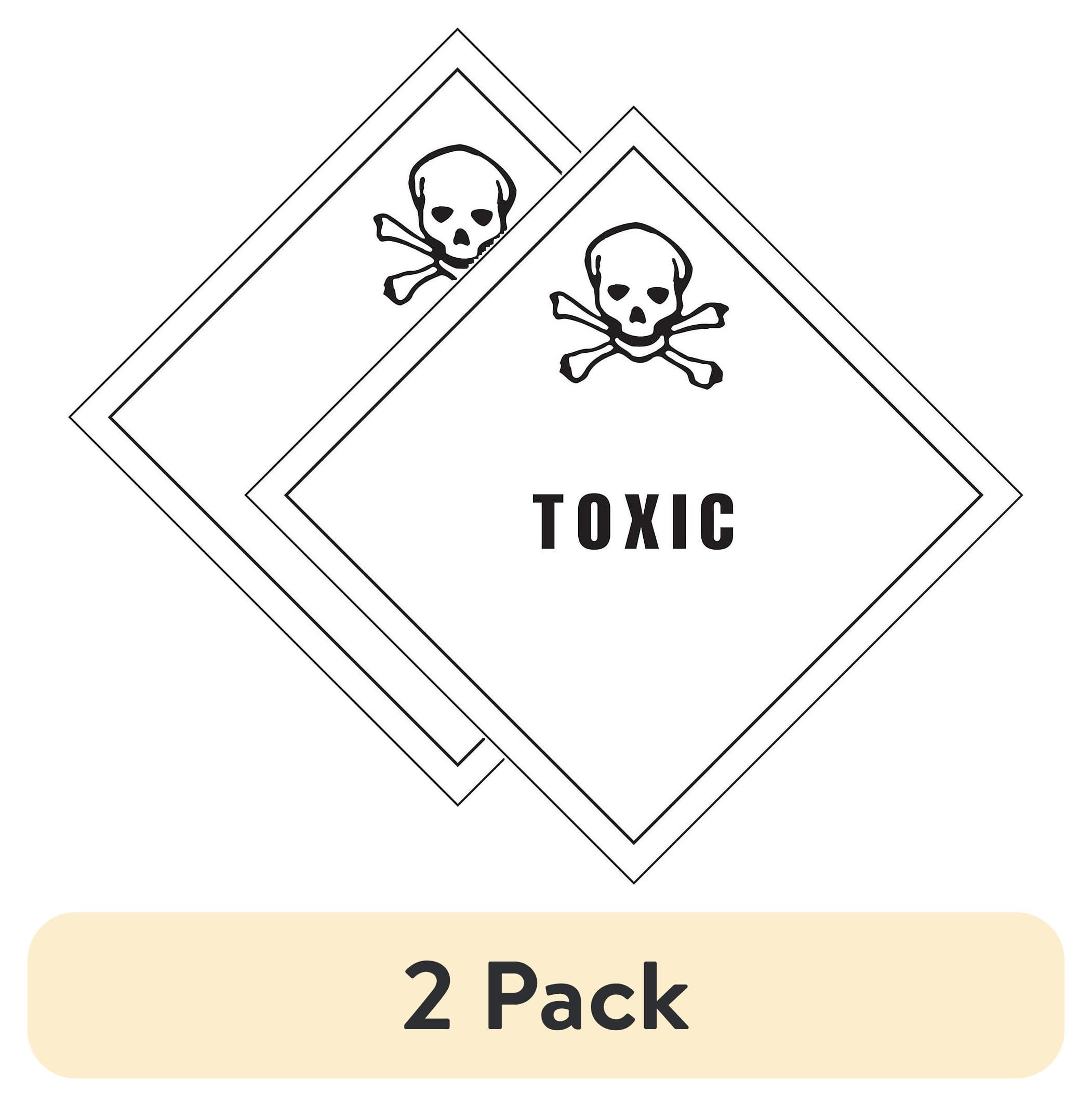 (2 pack) Tape Logic Labels "Toxic" 4" x 4 Black/White 500/Roll DL5833 ...