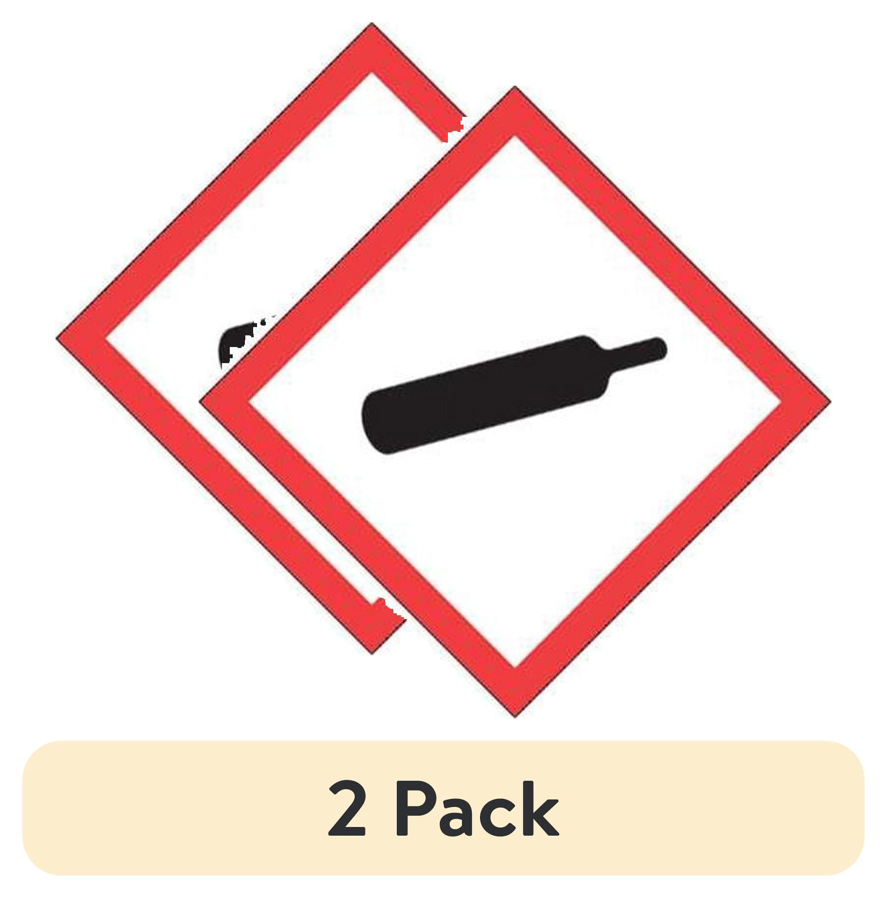(2 pack) Tape Logic Pictogram Labels Gas Cylinder 1" x 1" Black/Red ...