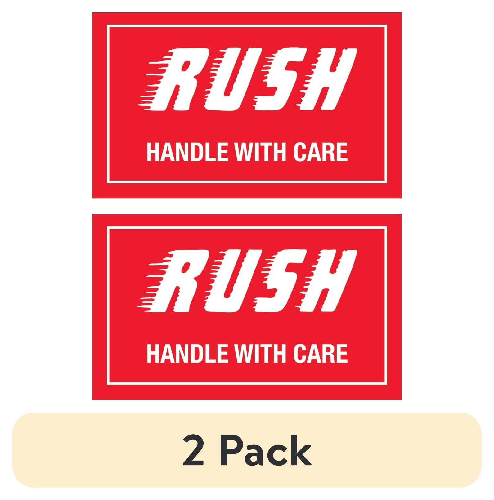 (2 pack) Tape Logic Shipping Label Rush Handle with Care 3" x 5" Red ...