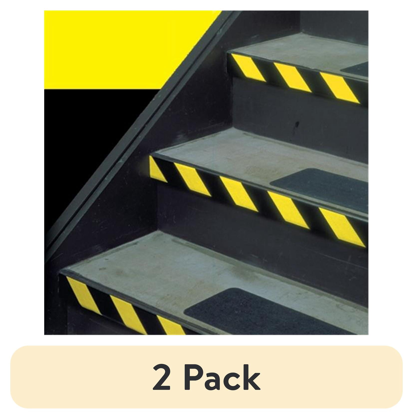 (2 pack) BOX Packaging Striped Vinyl Tape, 3" Core, 1" x 36 Yd., Black ...