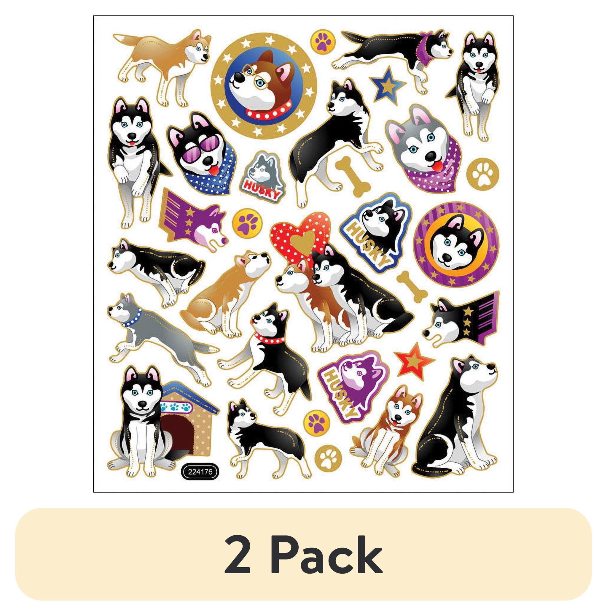 (2 pack) Tattoo King SK129MC-4197 Huskies Multi-Colored Stickers ...
