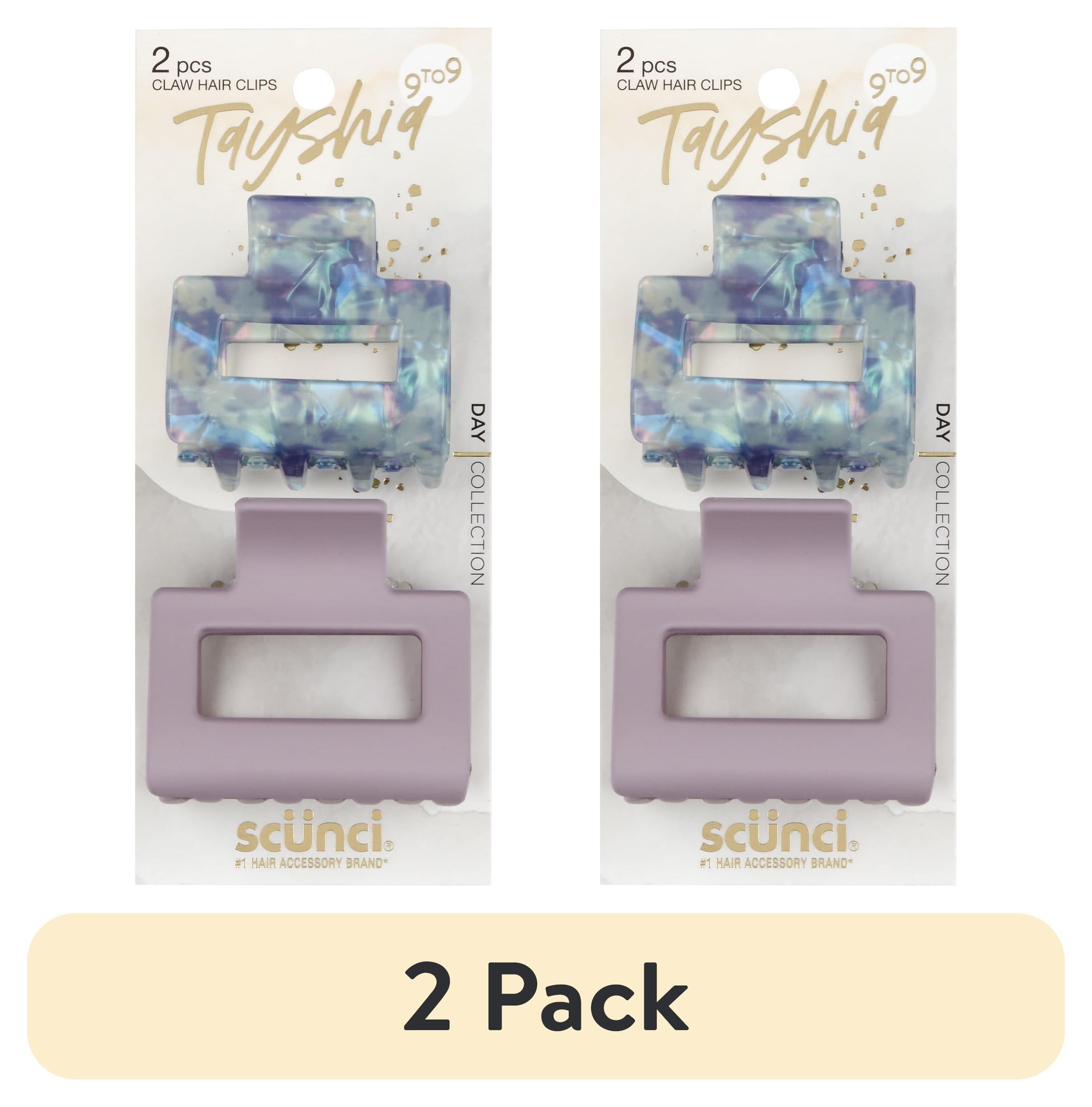 (2 pack) Tayshia by Scunci Large Rectangular Cutout Claw Clips, Lilac ...