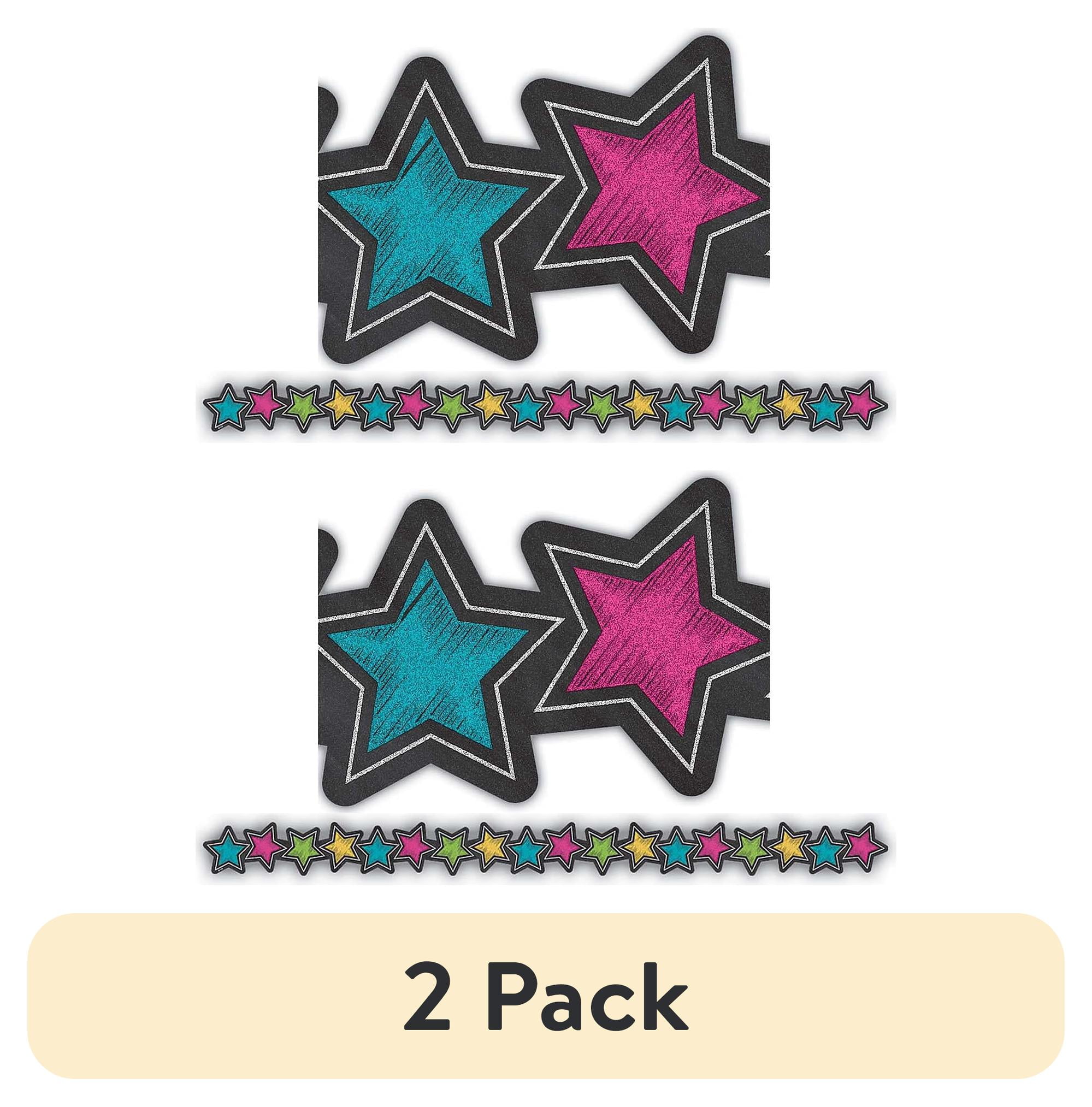 (2 pack) Teacher Created Resources Chalkboard Brights Stars Die-Cut ...
