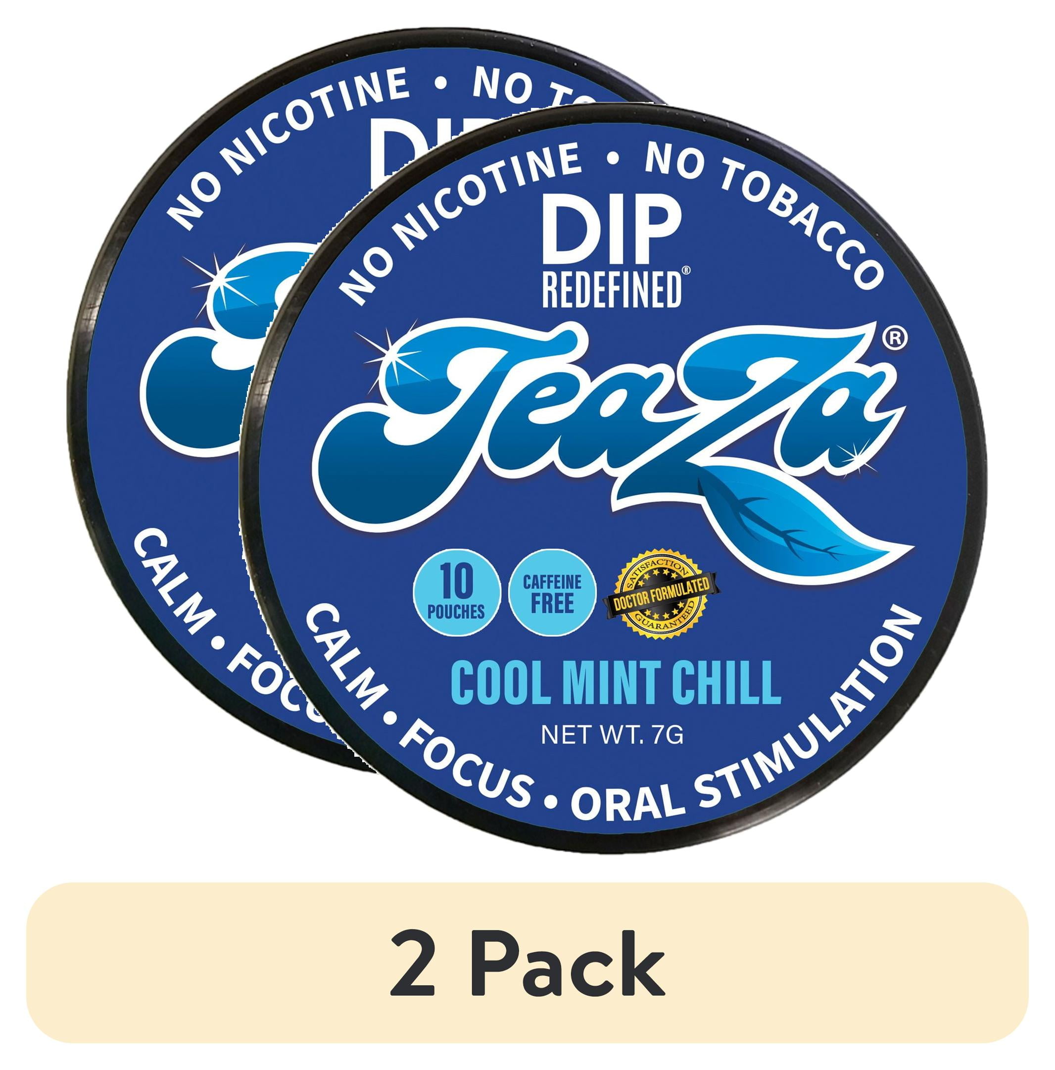 (2 pack) Teaza Herbal Energy Pouches Cool Mint Puck, 1 Can, 10 Pouches ...