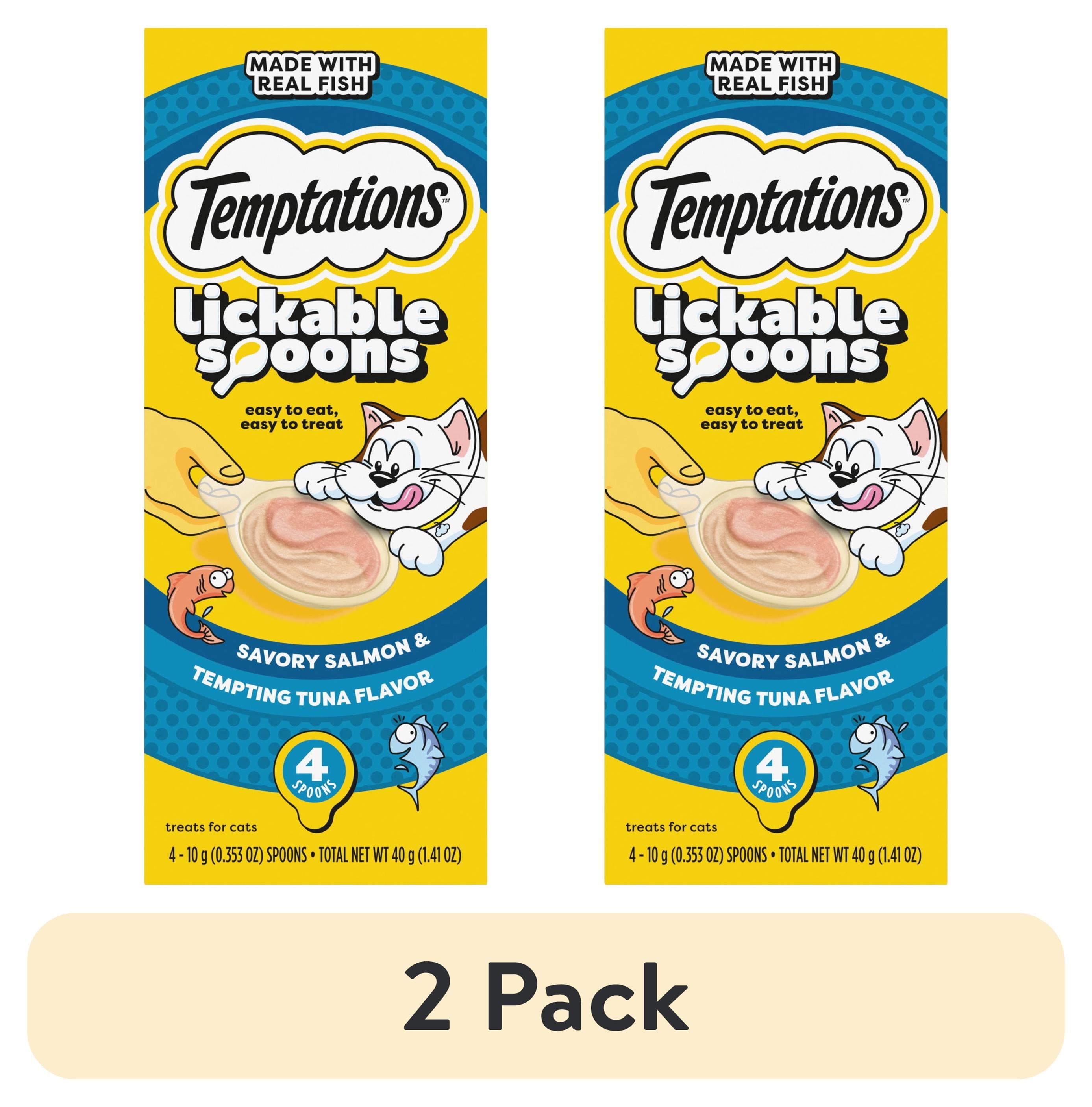 (2 pack) Temptations Lickable Spoons Wet Cat Treat, Savory Salmon ...