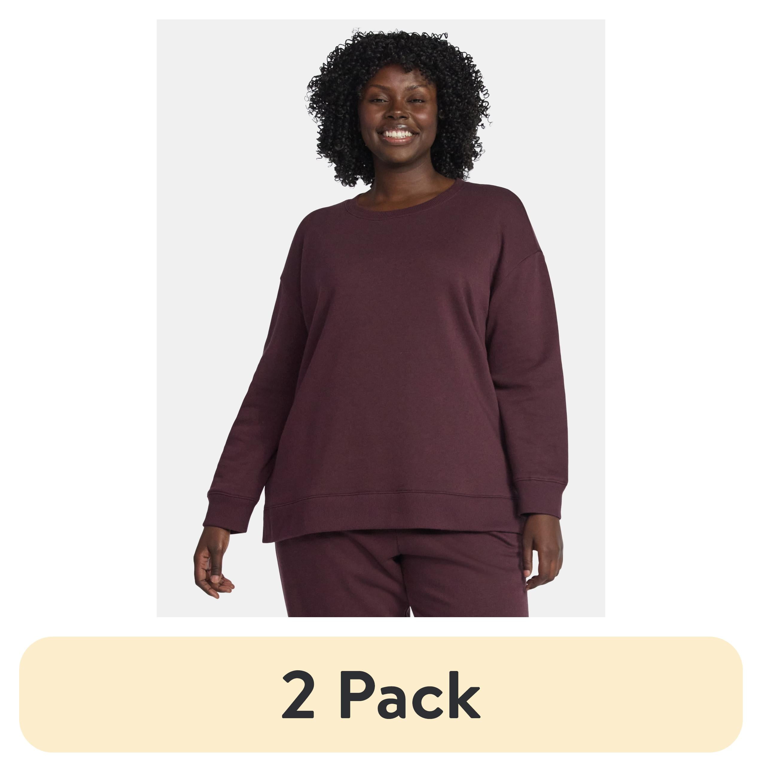 (2 pack) Terra & Sky Women's Plus Size Fleece Sweatshirt, Size 0X-5X ...