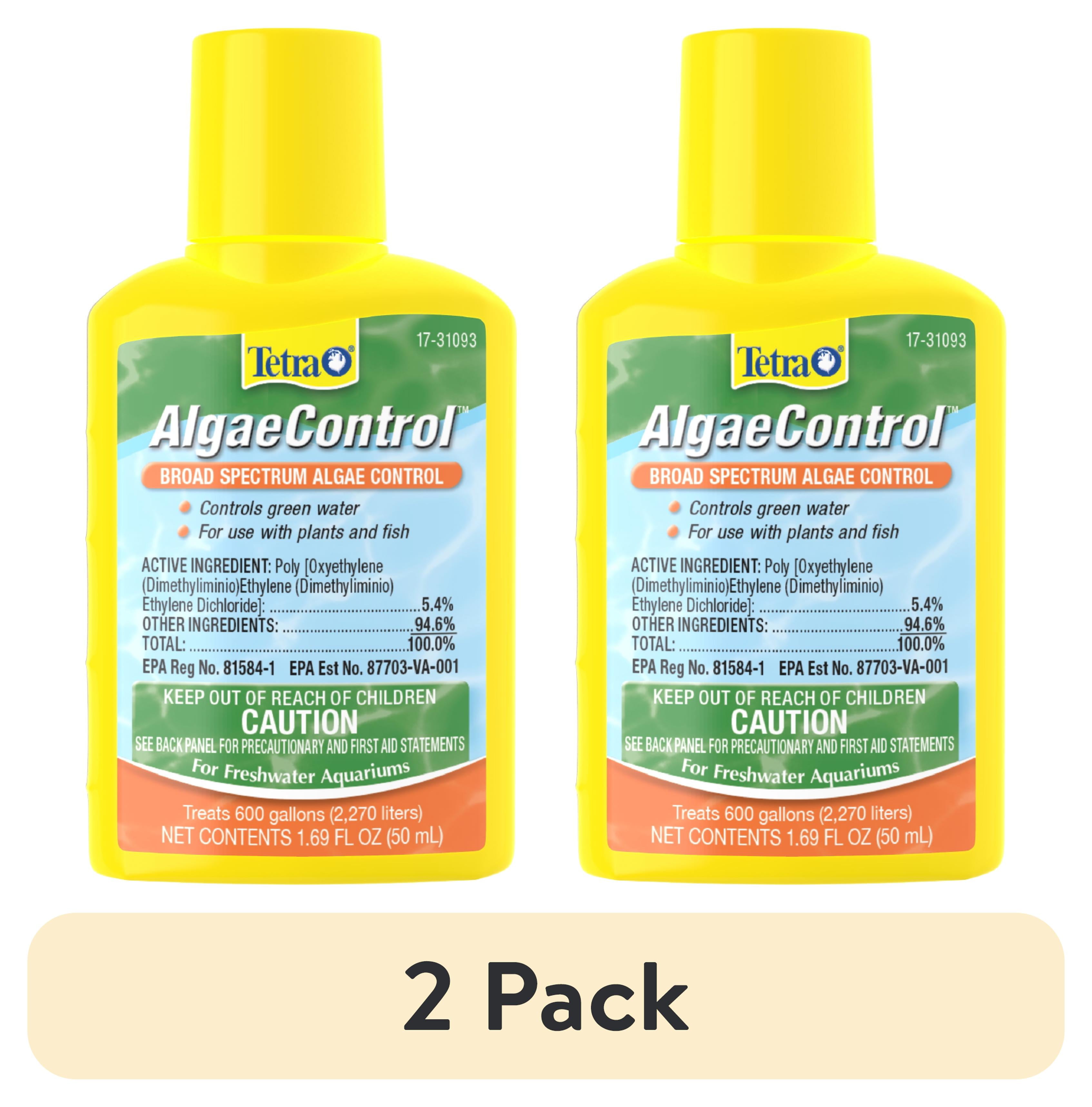 (2 pack) Tetra Algae Control Aquarium Water Treatment, Controls Algae in Aquariums, 1.69 oz ...