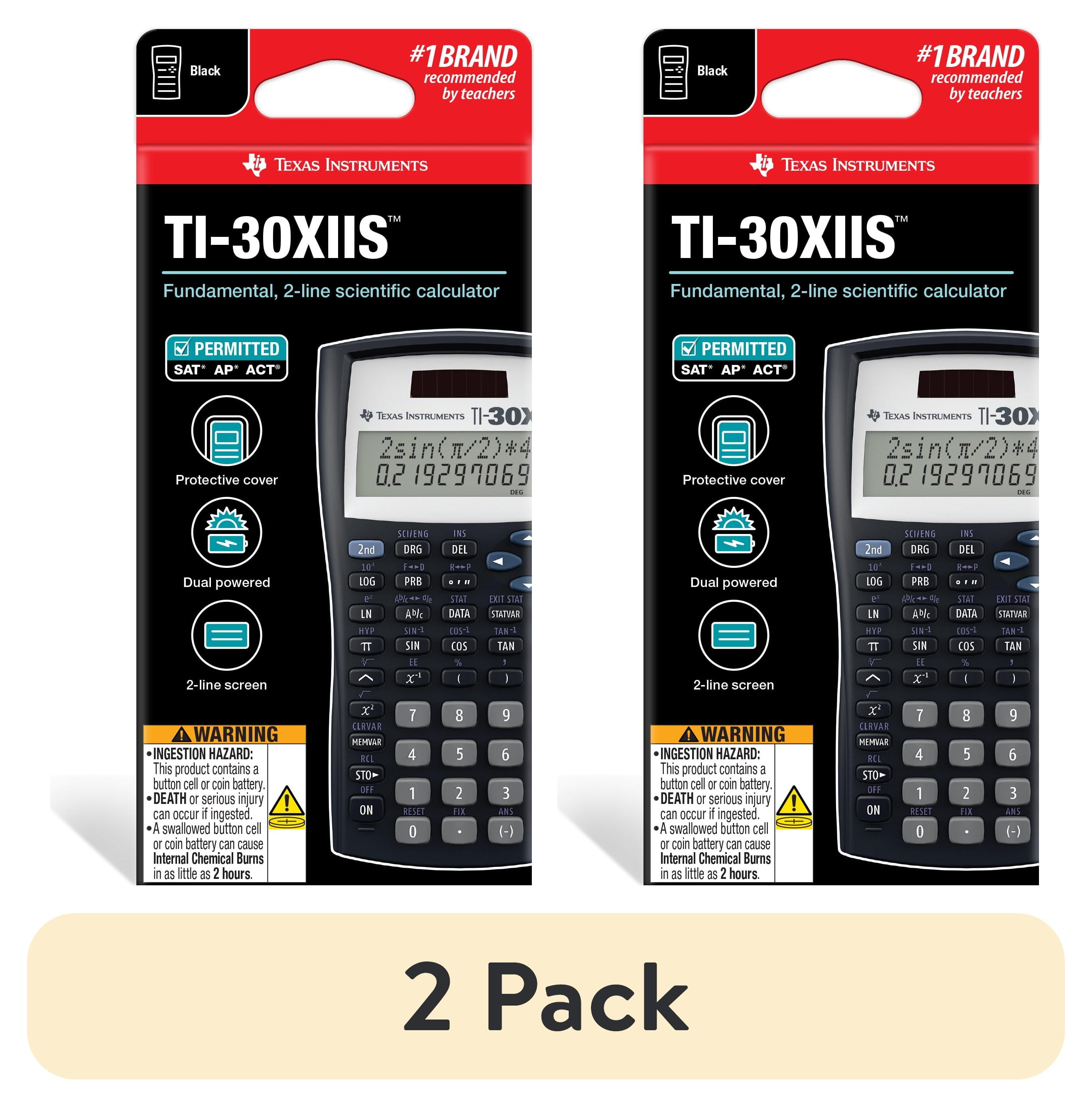 (2 pack) Texas Instruments TI-30XIIS Two-Line Scientific Calculator - Walmart.com