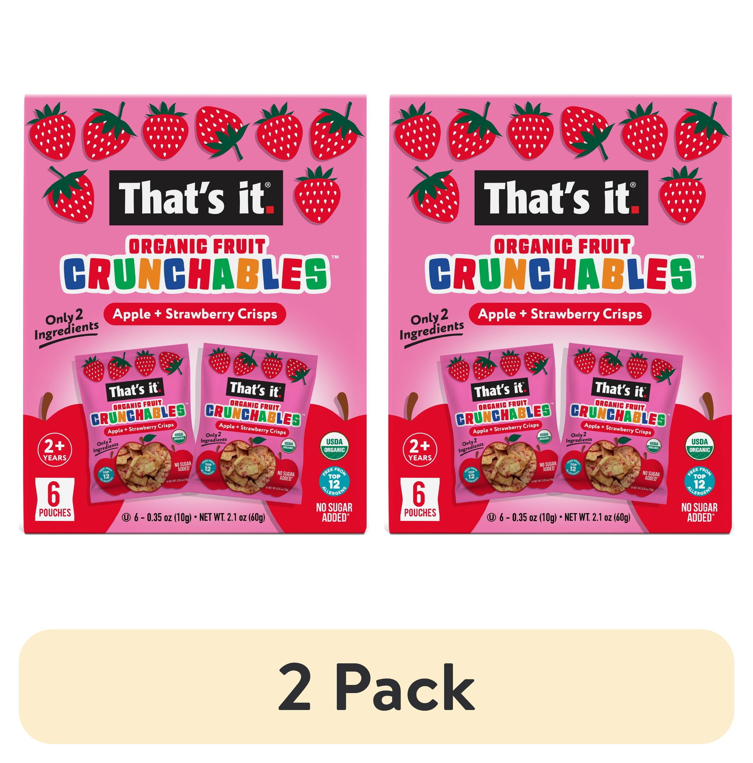 (2 pack) That's It. Crispy, Gluten-Free, Organic Apple + Strawberry ...