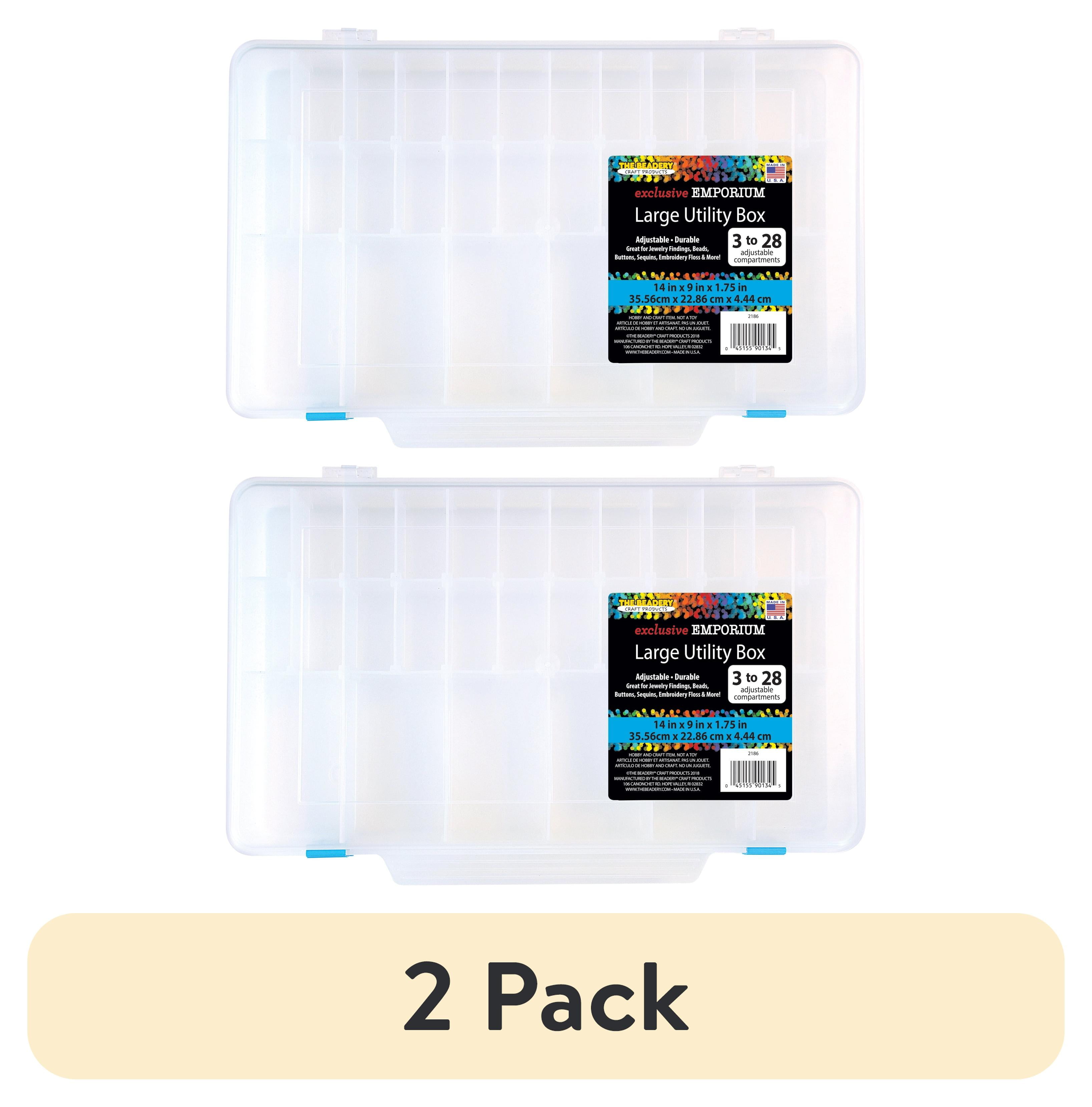 (2 pack) The Beadery - 3-28 Comp Large Utility Box - Clear Plastic ...
