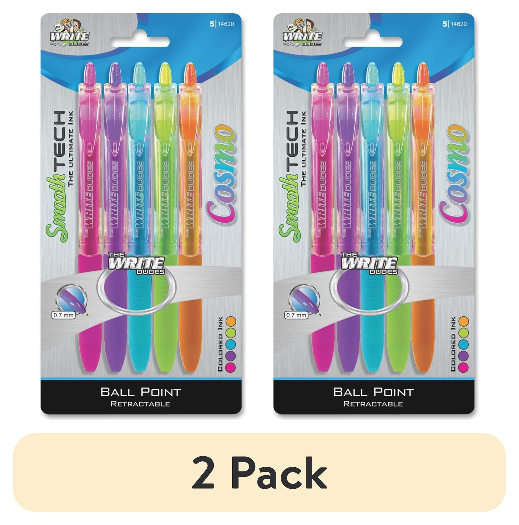 (2 pack) The Board Dudes Smooth Tech Cosmo Retractable Ballpoint Pens ...