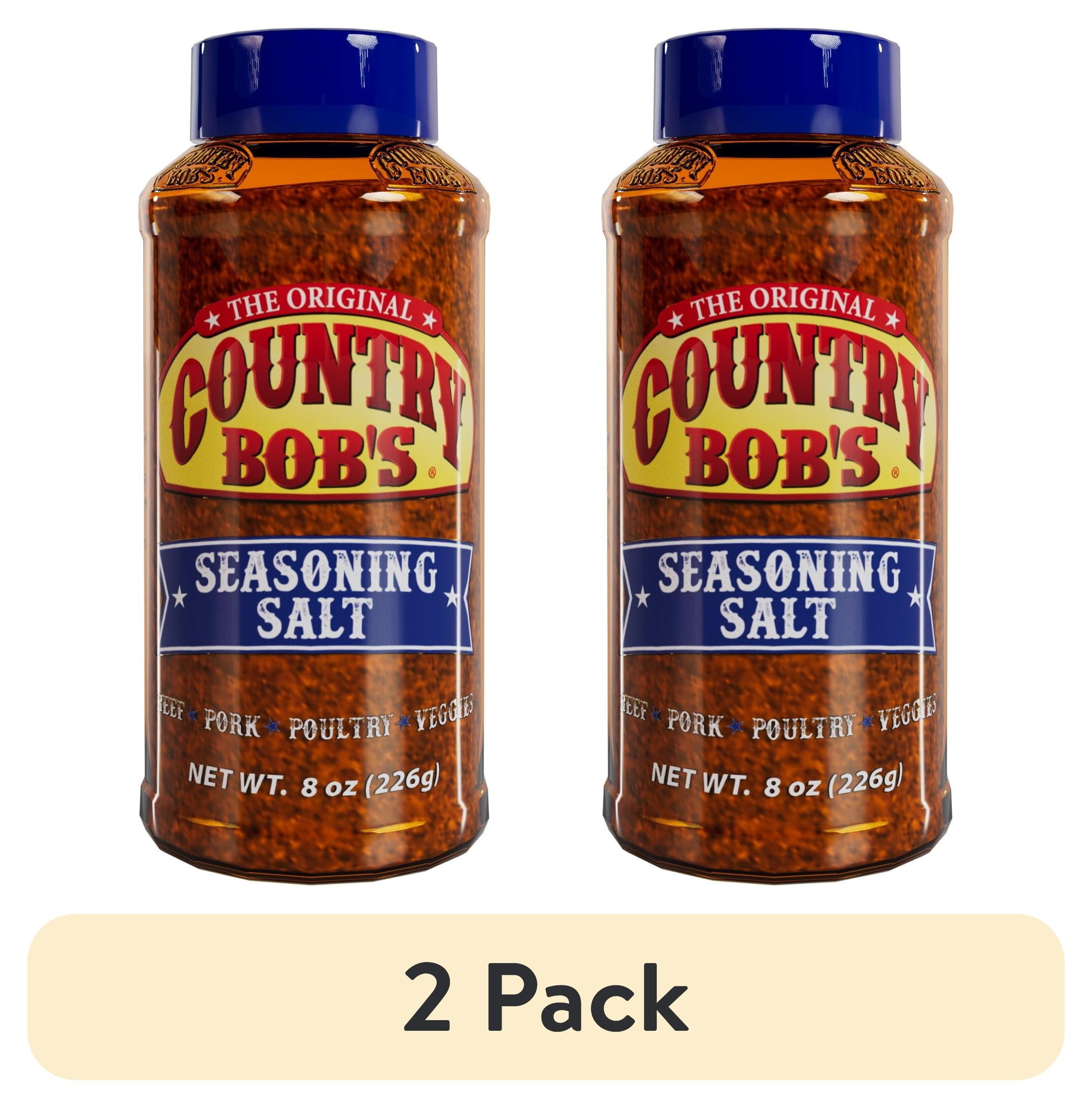 (2 pack) Country Bob's Seasoning Salt for Barbecue & Seasoning, 8oz ...