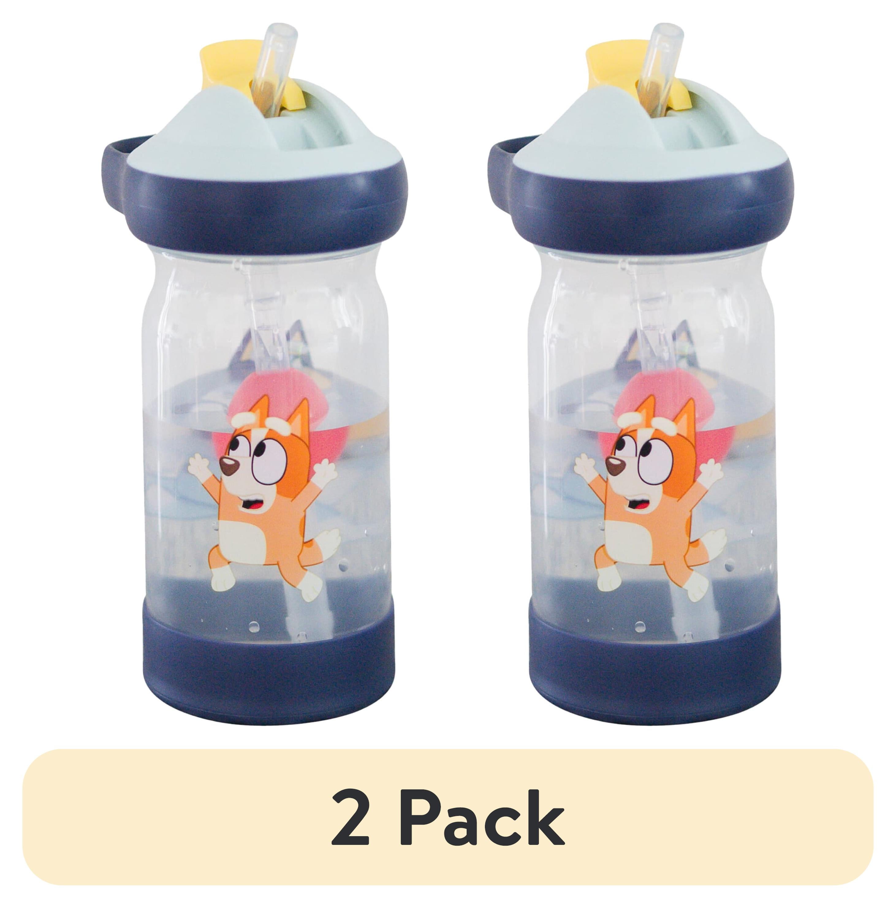 (2 pack) The First Years Bluey Sip & See™ Toddler Water Bottle with Floating Charm, 12 oz ...