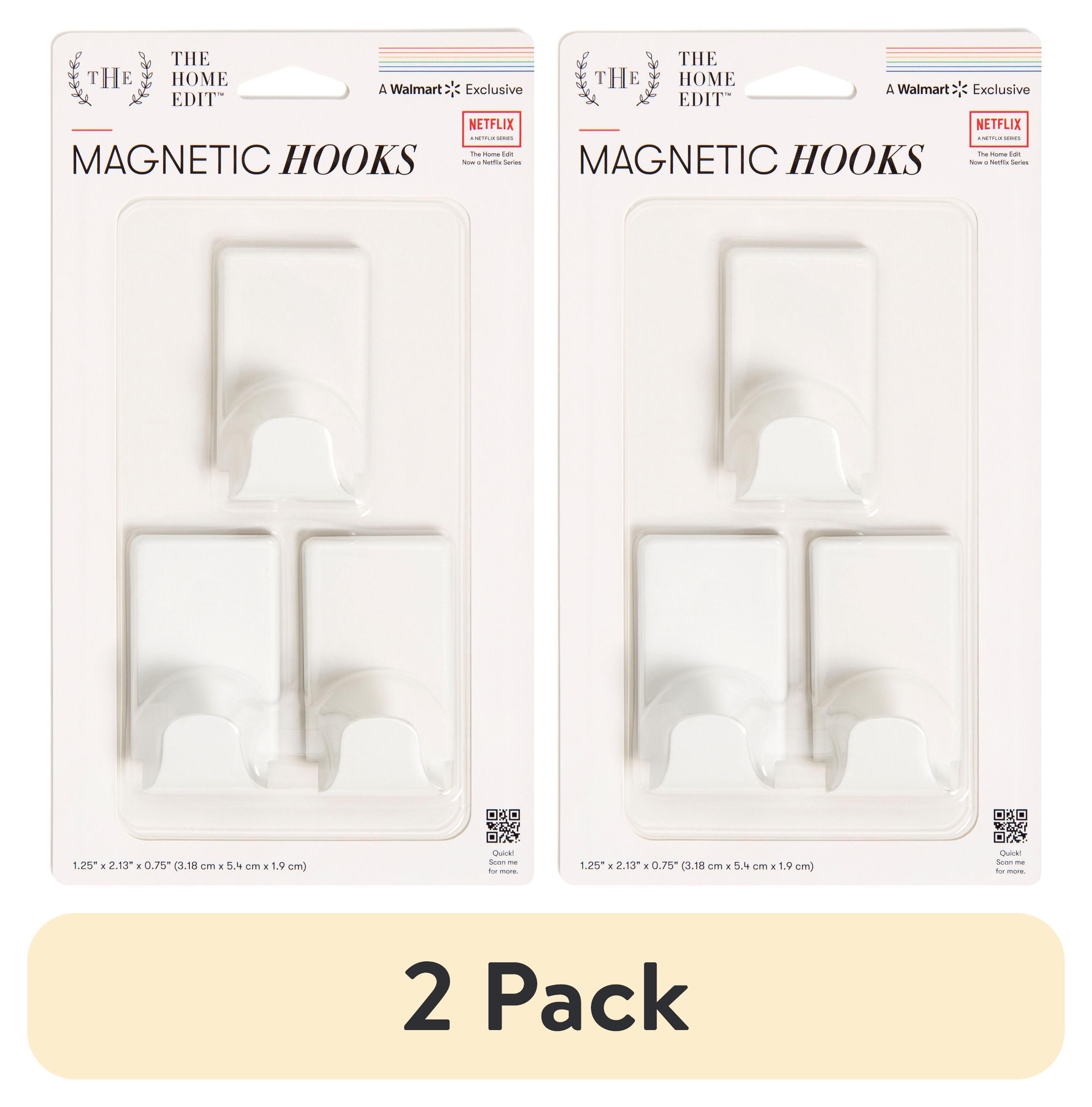 (2 pack) The Home Edit Magnetic Hooks, 3 Count, Metal, White Finish - Walmart.com