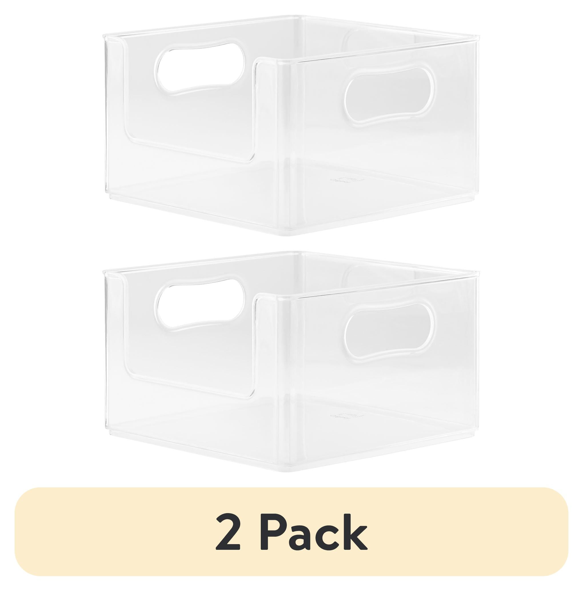 (2 pack) The Home Edit Open Front Bin Clear Plastic Modular Storage ...
